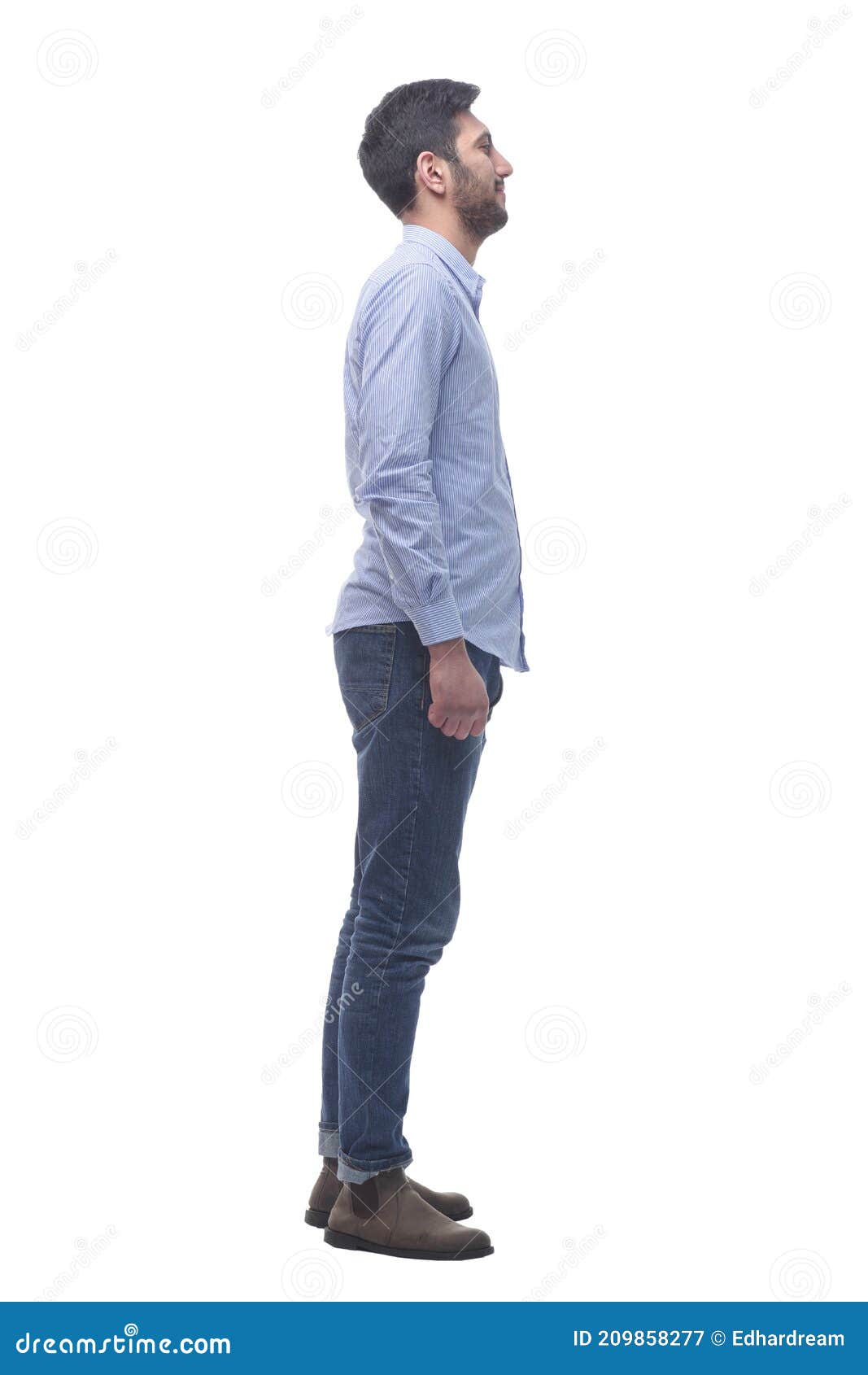 Side View . Confident Young Man Looking at You Stock Image - Image of ...