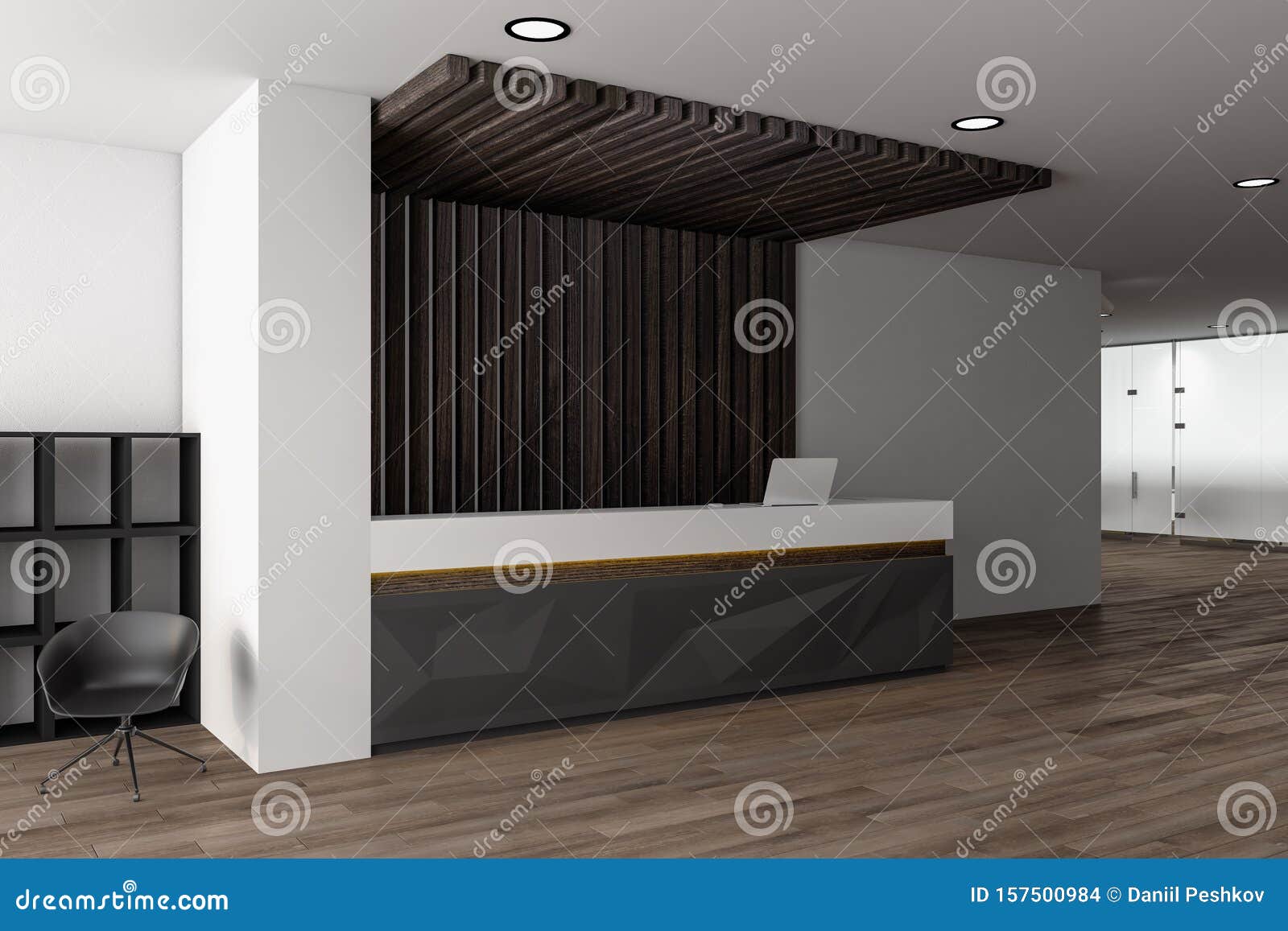 Side View of Contemporary Reception Stock Illustration - Illustration ...