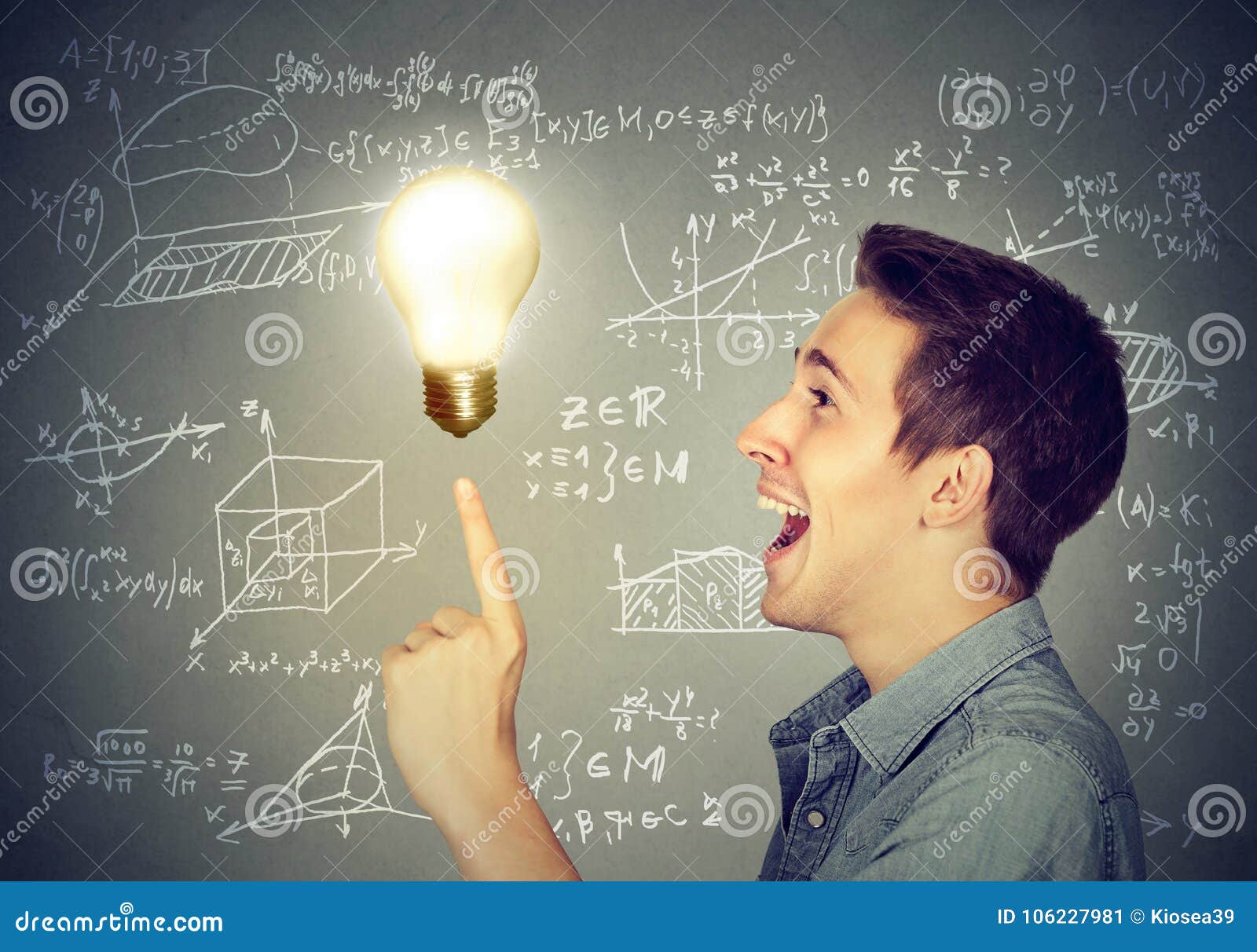 Excited Young Man Finding Solution Stock Image - Image of achievement ...