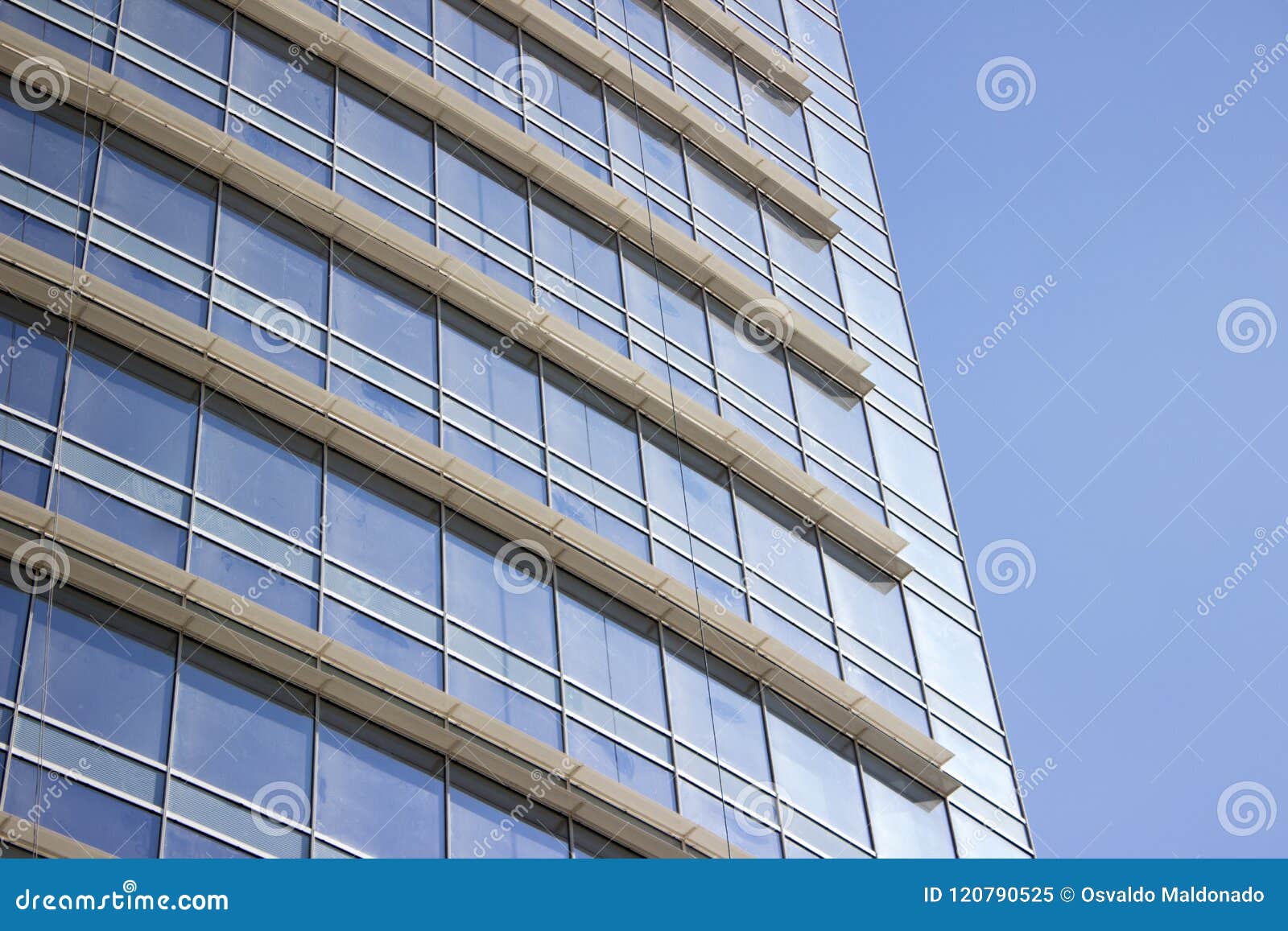 Side View of a Corporate Glass Window Wall with Mini Overhangs. Stock ...