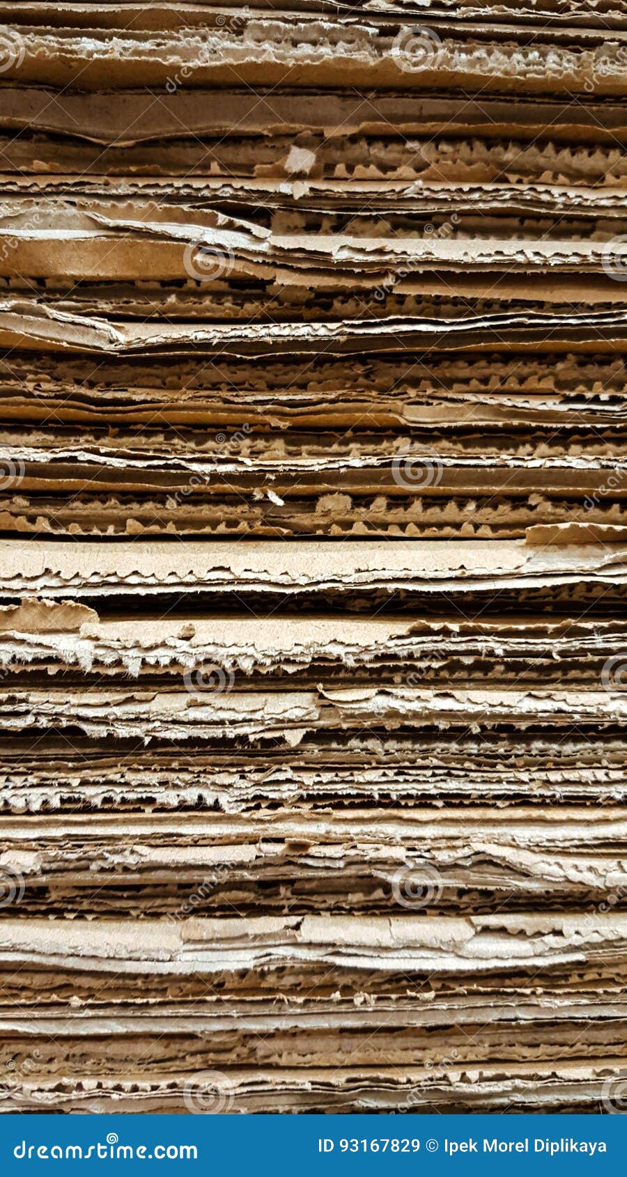 Side View of Corrugated Cardboard Pile in a Factory Stock Image - Image ...