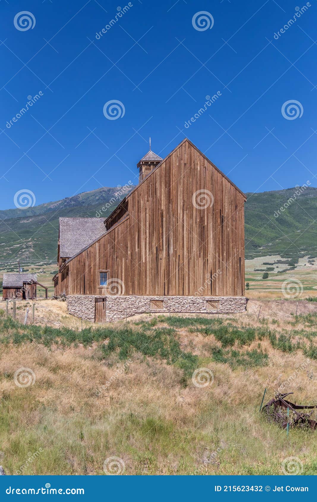Side View of a Country Mountain Barn Stock Photo - Image of panoramic ...
