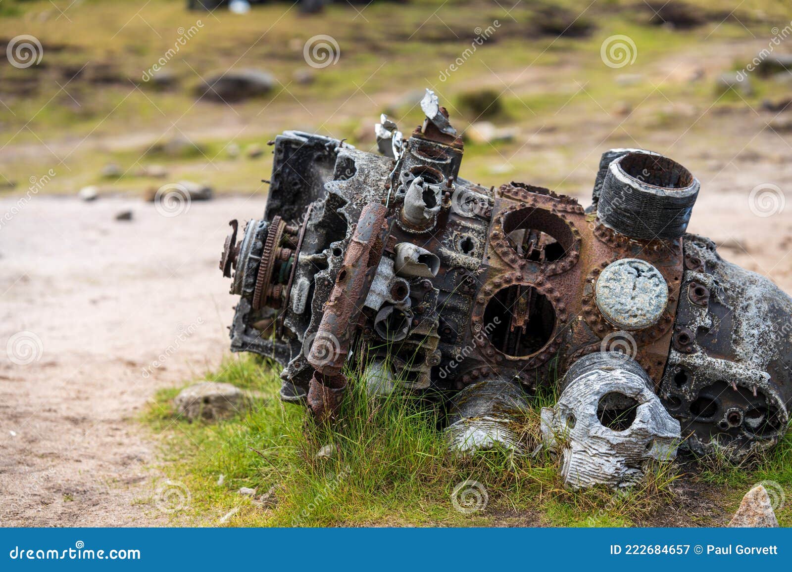 Side View of Crash Damaged Aircraft Engine Stock Image - Image of ...
