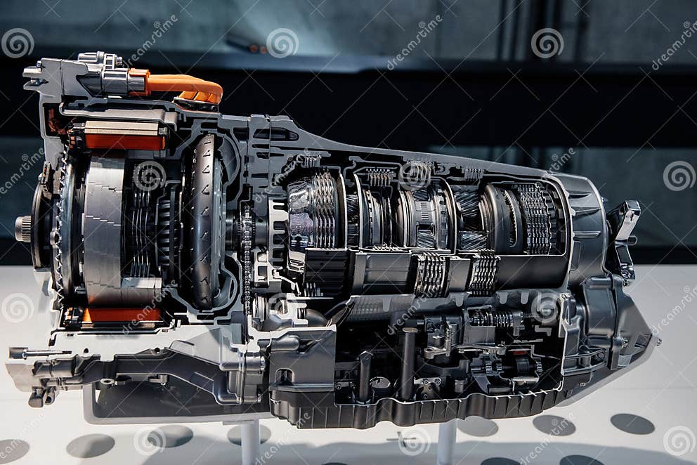Side View Cross Section of Automatic Transmission Gearbox Stock Image ...
