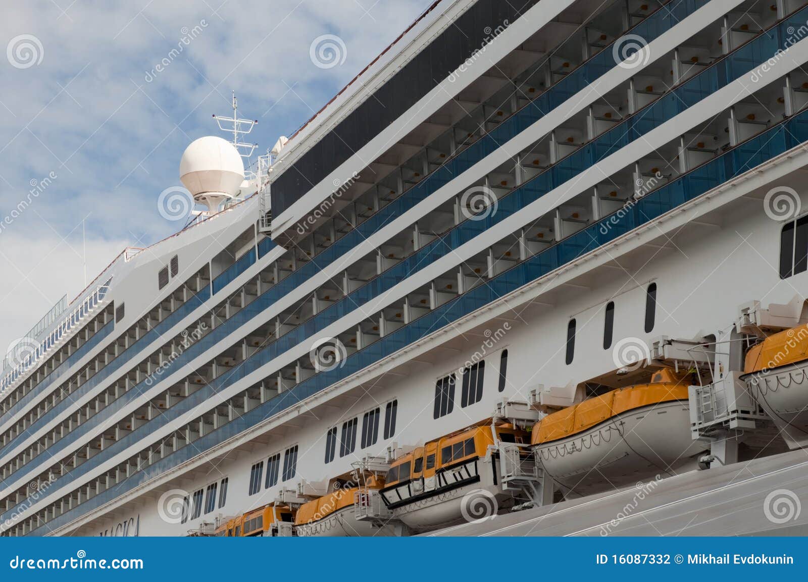 Side view of a cruise ship stock photo. Image of board - 16087332