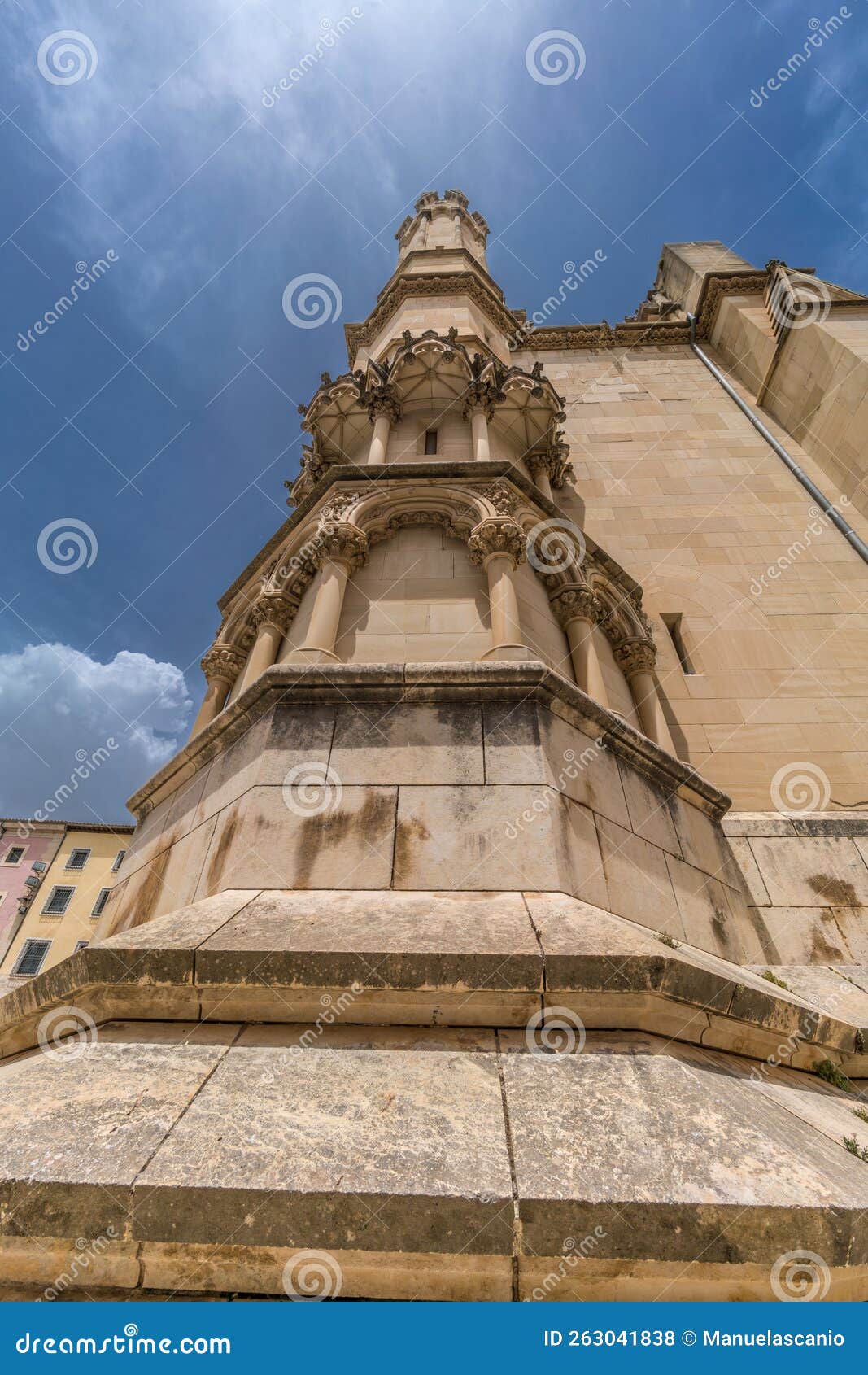 Side View of Cuenca Cathedral Tower Editorial Stock Photo - Image of ...