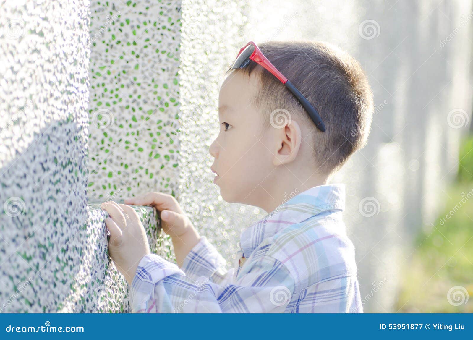 Side View of Cute Little Boy Stock Image - Image of tower, glass: 53951877