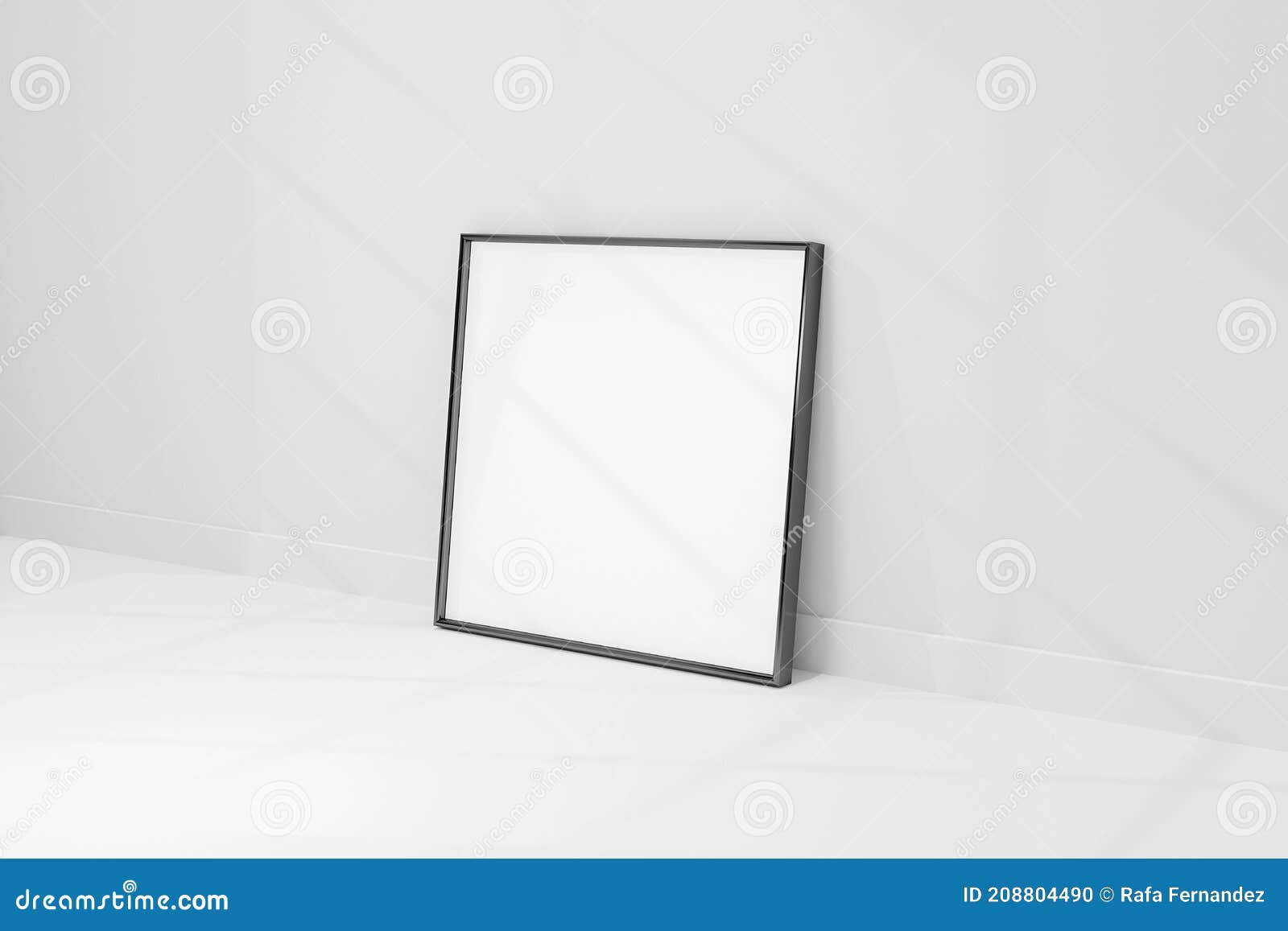 Side View of a 3d Mockup Black Frame Photo on Wall with Shadows Stock ...