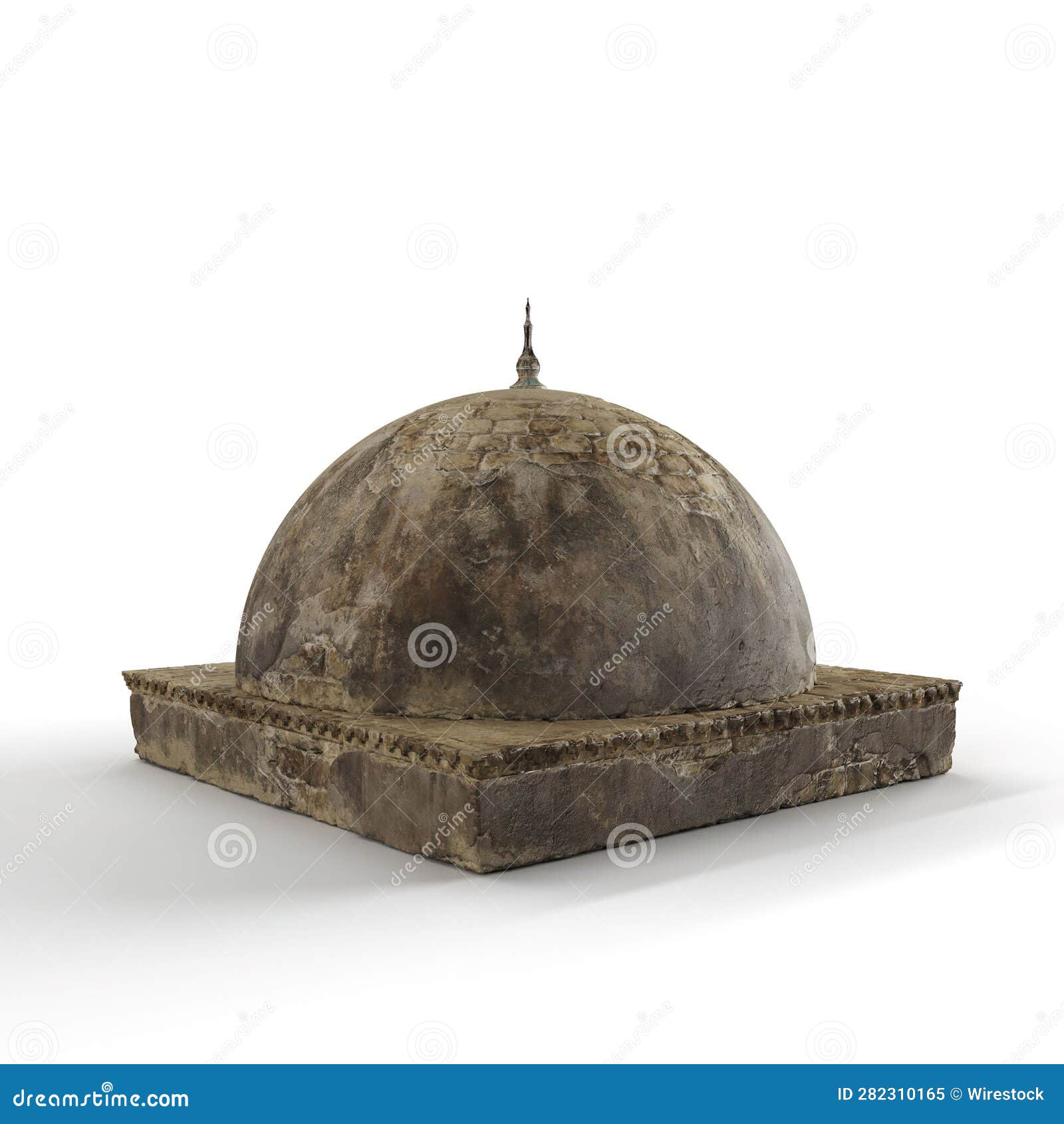 Side View of a 3D Rendered Scale Model of an Ancient Building Dome ...