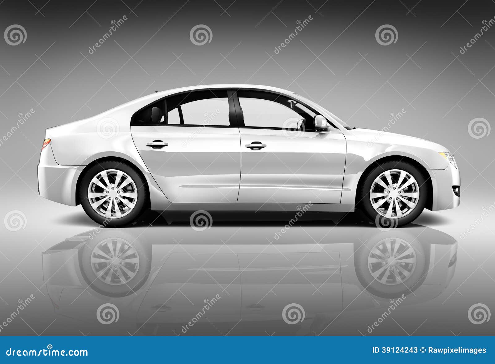 Side View of 3D Sedan Car stock image. Image of mode - 39124243
