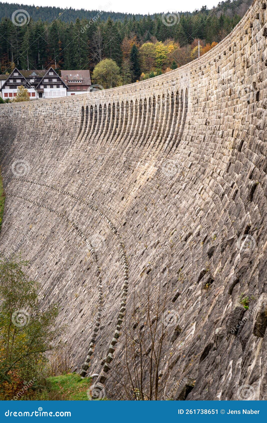 Side View of a Dam in the Black Forest Stock Image - Image of ...