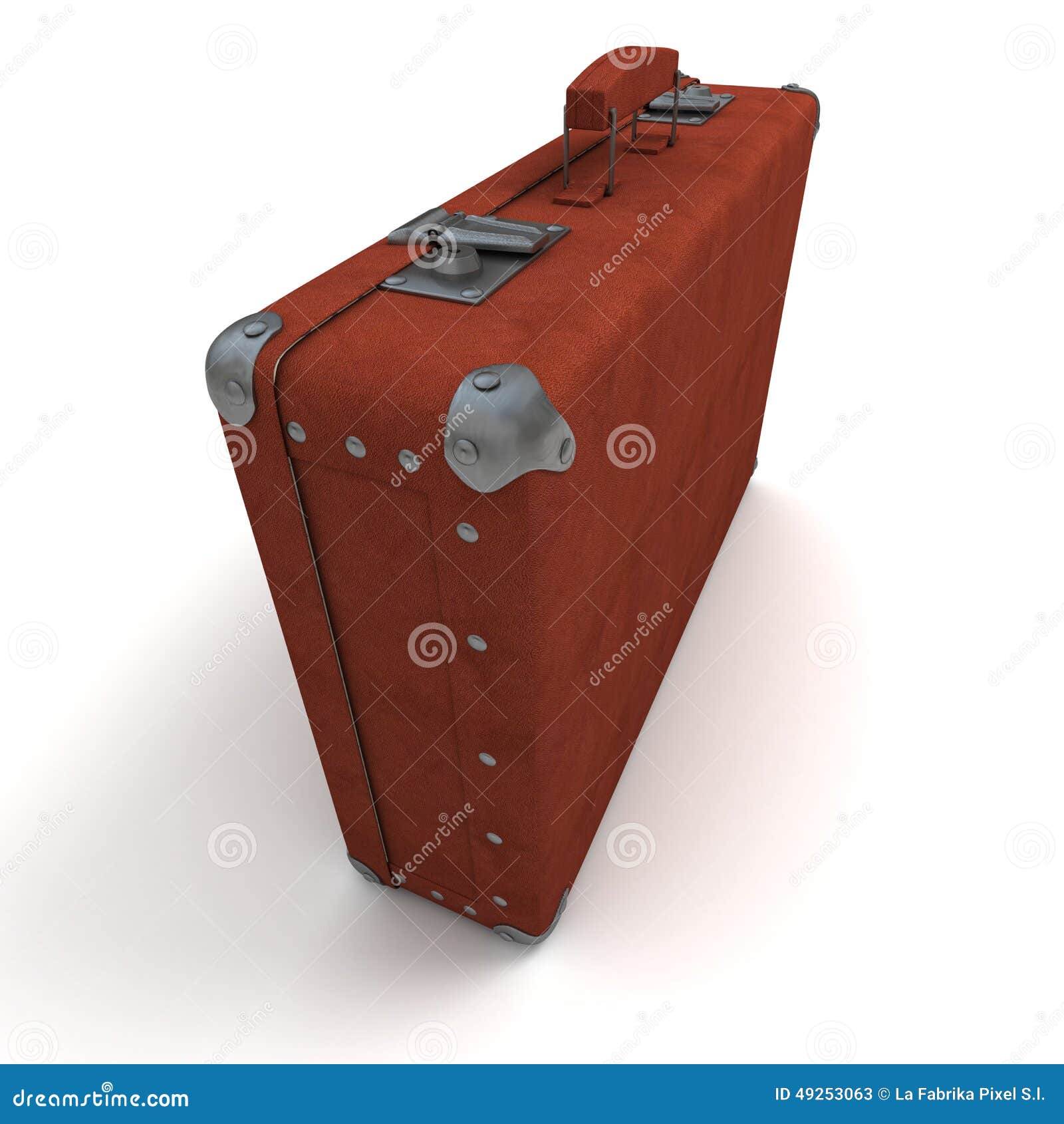 Side View of Dark Brown Leather Suitcase Stock Illustration ...