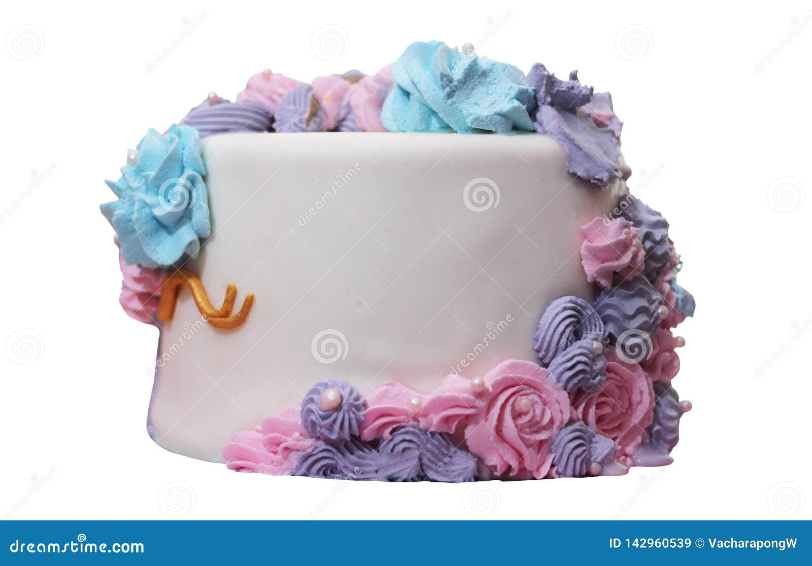 Side View of Decorated Creamy Cake Stock Image - Image of chocolate ...