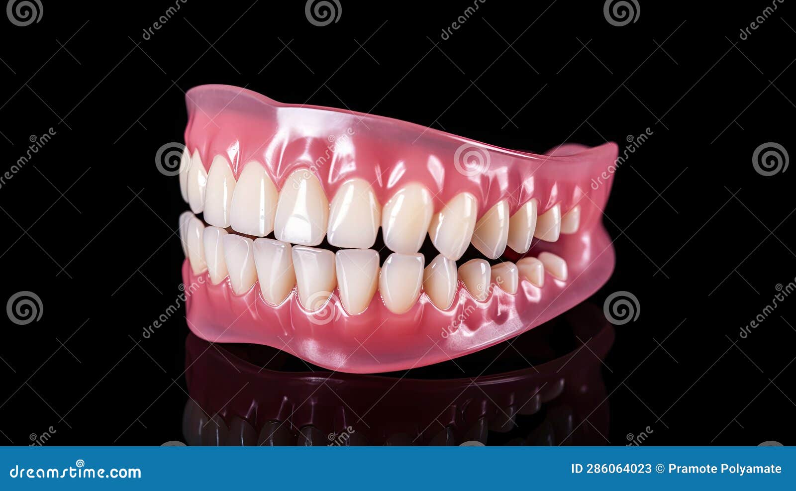 A Side View of Dentures or False Teeth Isolate on a White Background ...