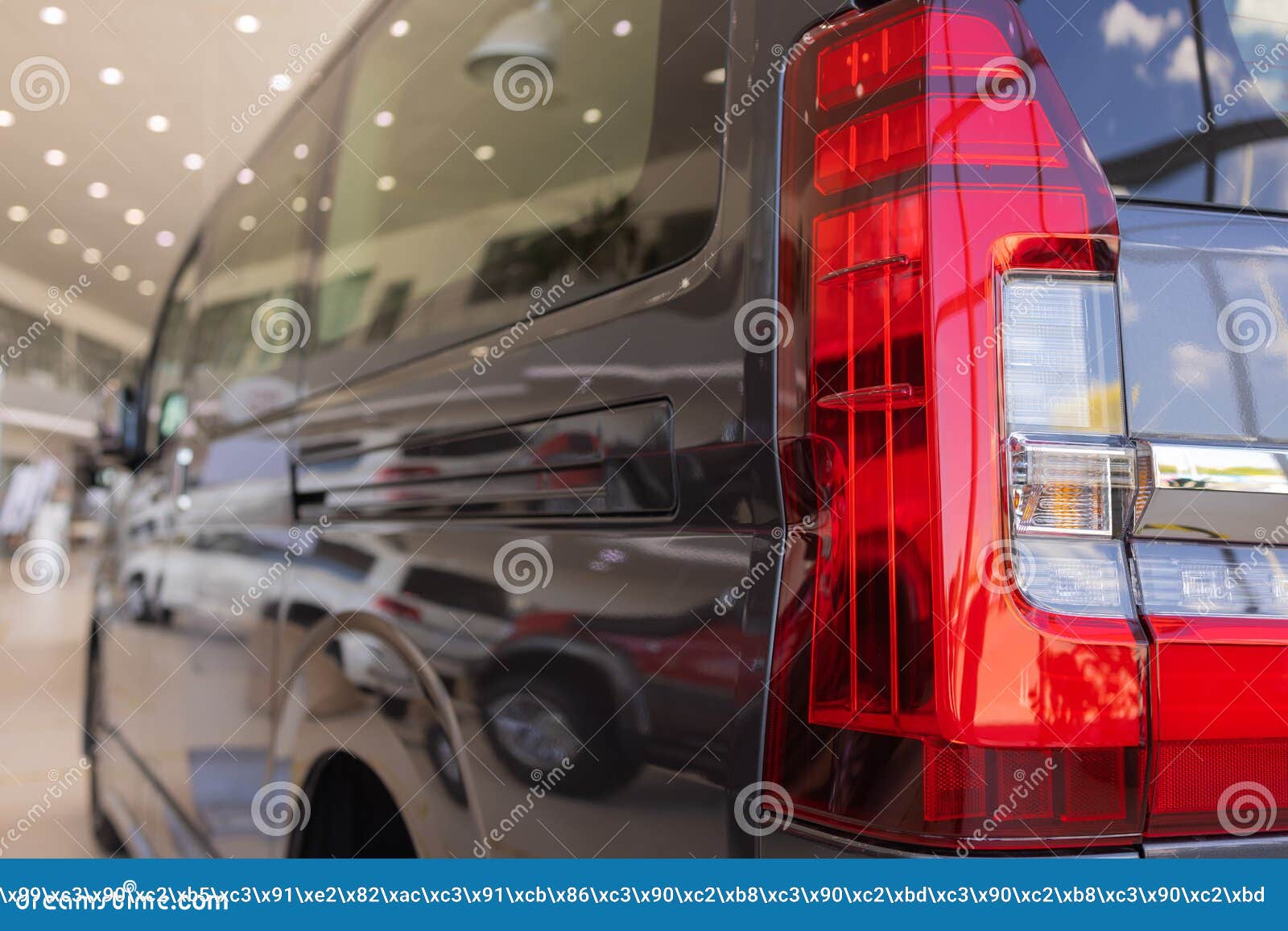 Side View Detail of White Passenger Medium Size Luxury Minibus Van ...