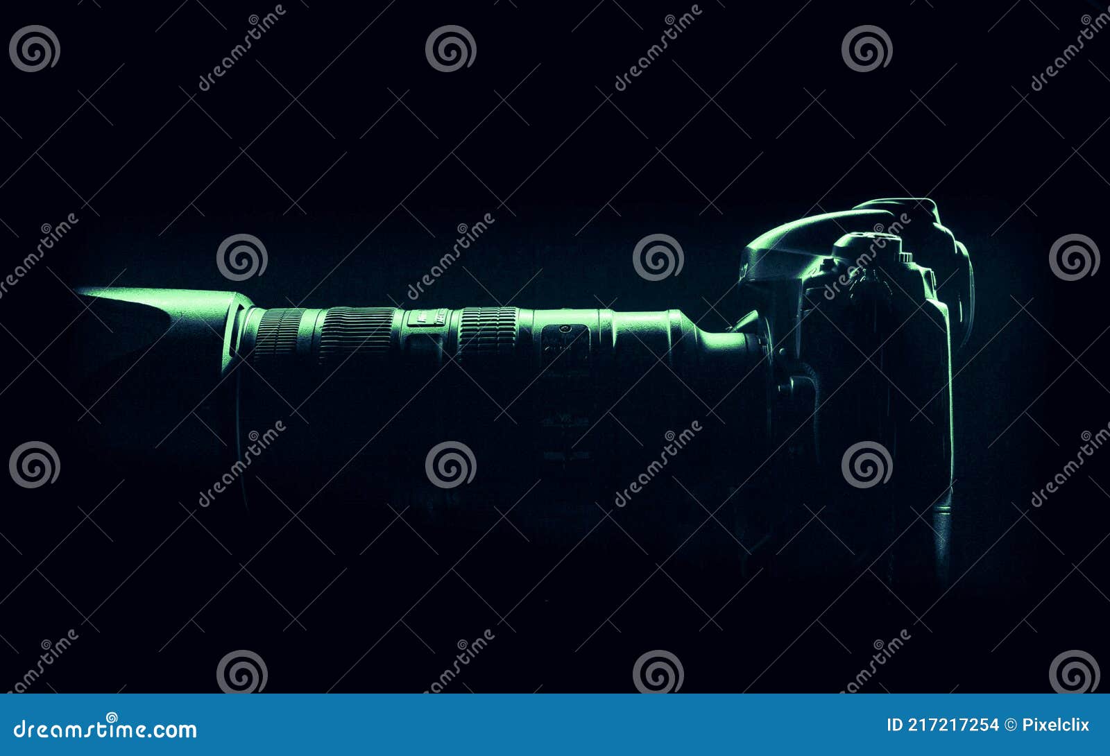 Side View of Digital Camera with Long Zoom Lens. Stock Photo - Image of ...