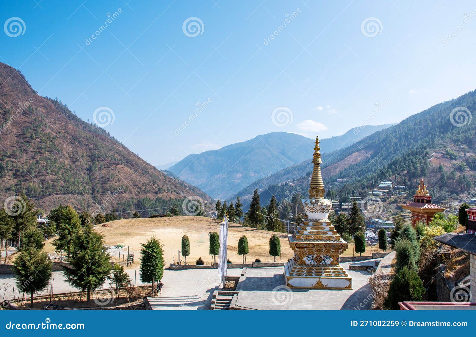 Side View of Dirang Monastery Stock Image - Image of building, village ...
