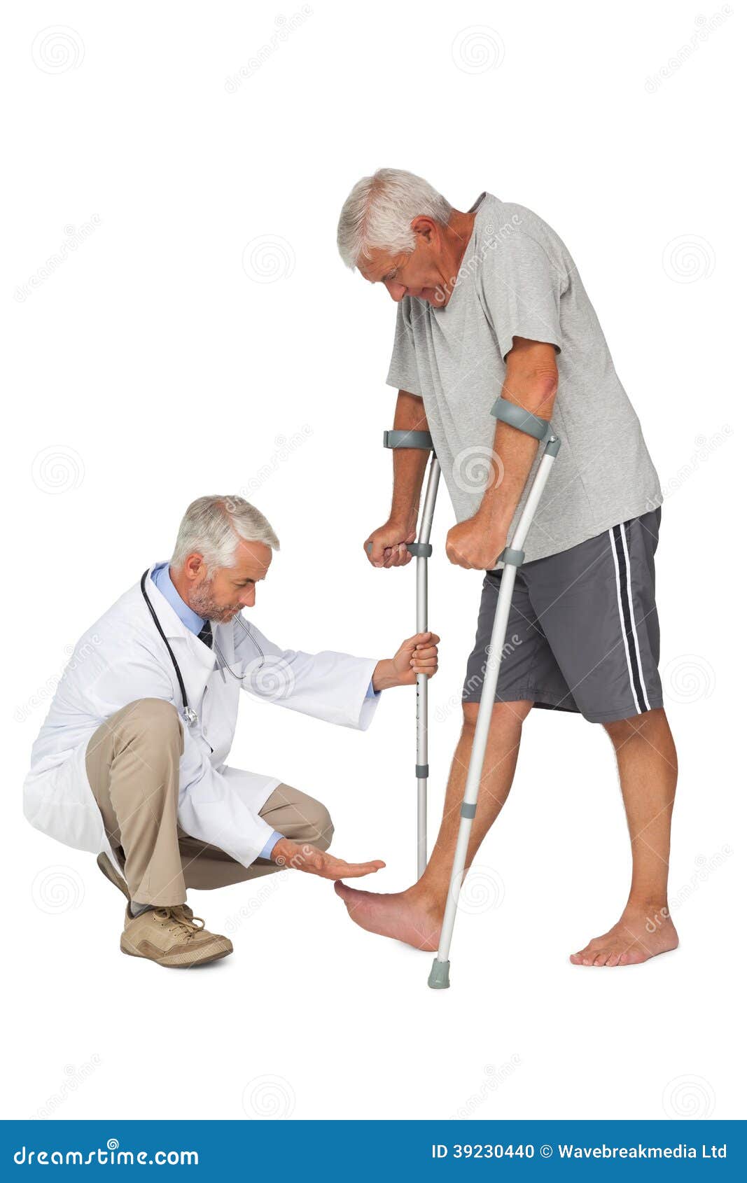 Side View of a Doctor with Senior Man Using Walker Stock Photo - Image ...