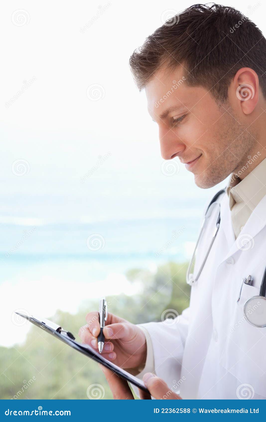 Side View of Doctor Taking Notes Stock Photo - Image of professional ...