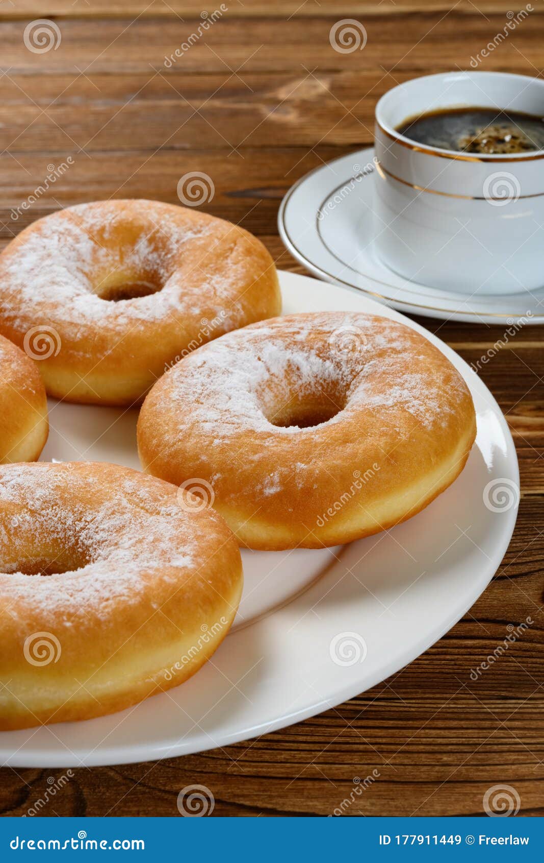 Donuts with Cup of Coffee Vertical Composition Stock Image - Image of ...