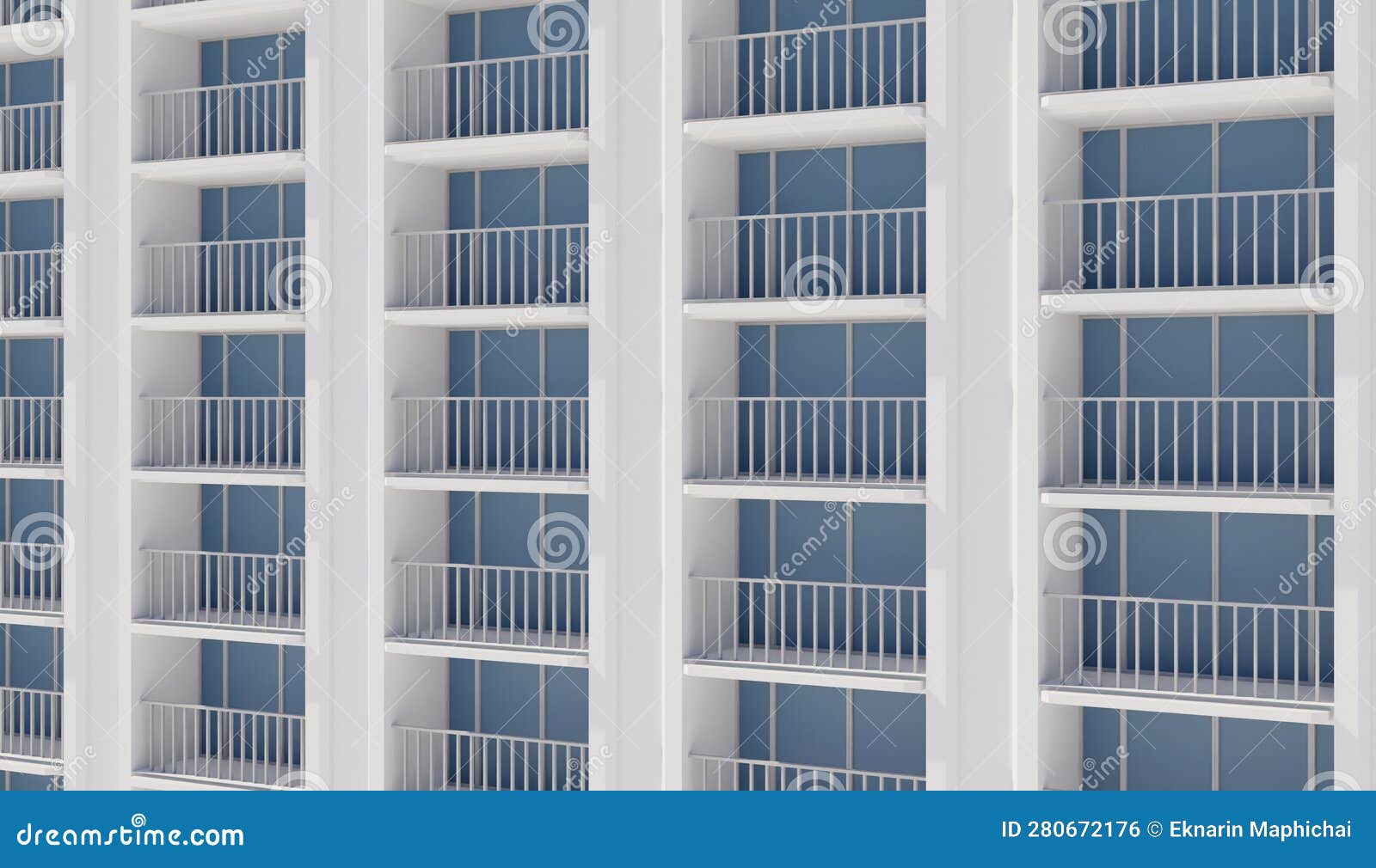 Side View Door with Window Hotel Rendering Stock Illustration ...