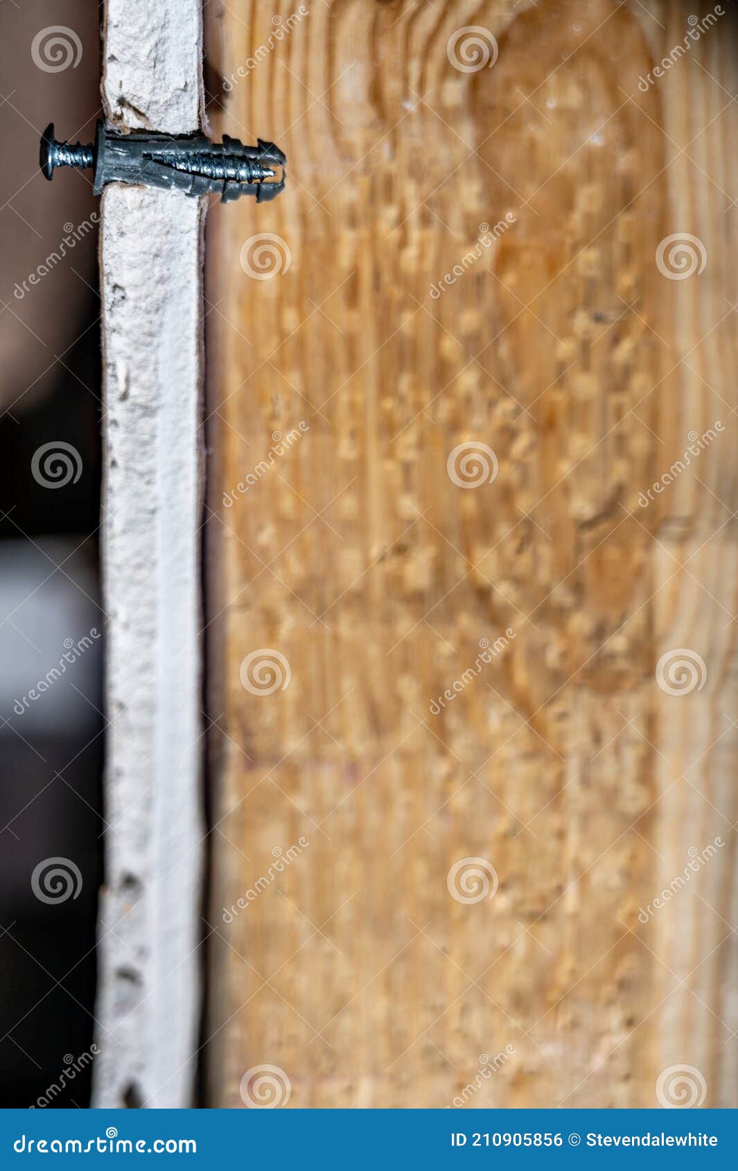 Side View of a Drywall Mount Anchor and Stock Photo - Image of drilling ...