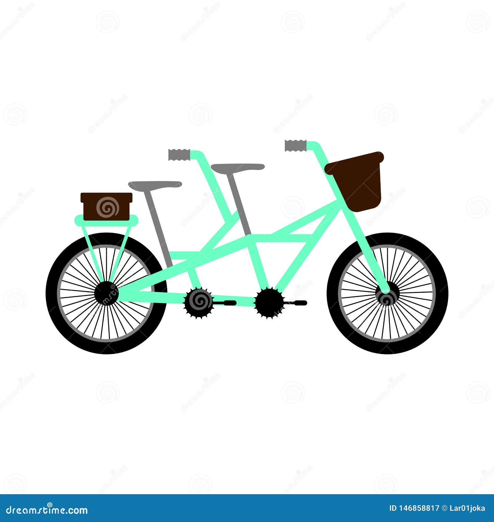 Side View of a Dual Bicycle for Couples Stock Vector - Illustration of ...