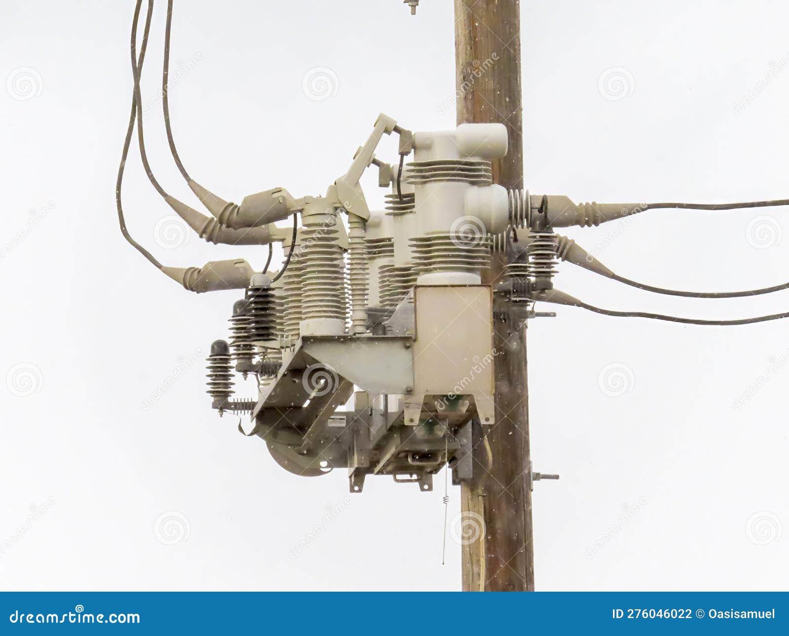 Side View of an Electric Three-phase Overhead Distribution Switch ...