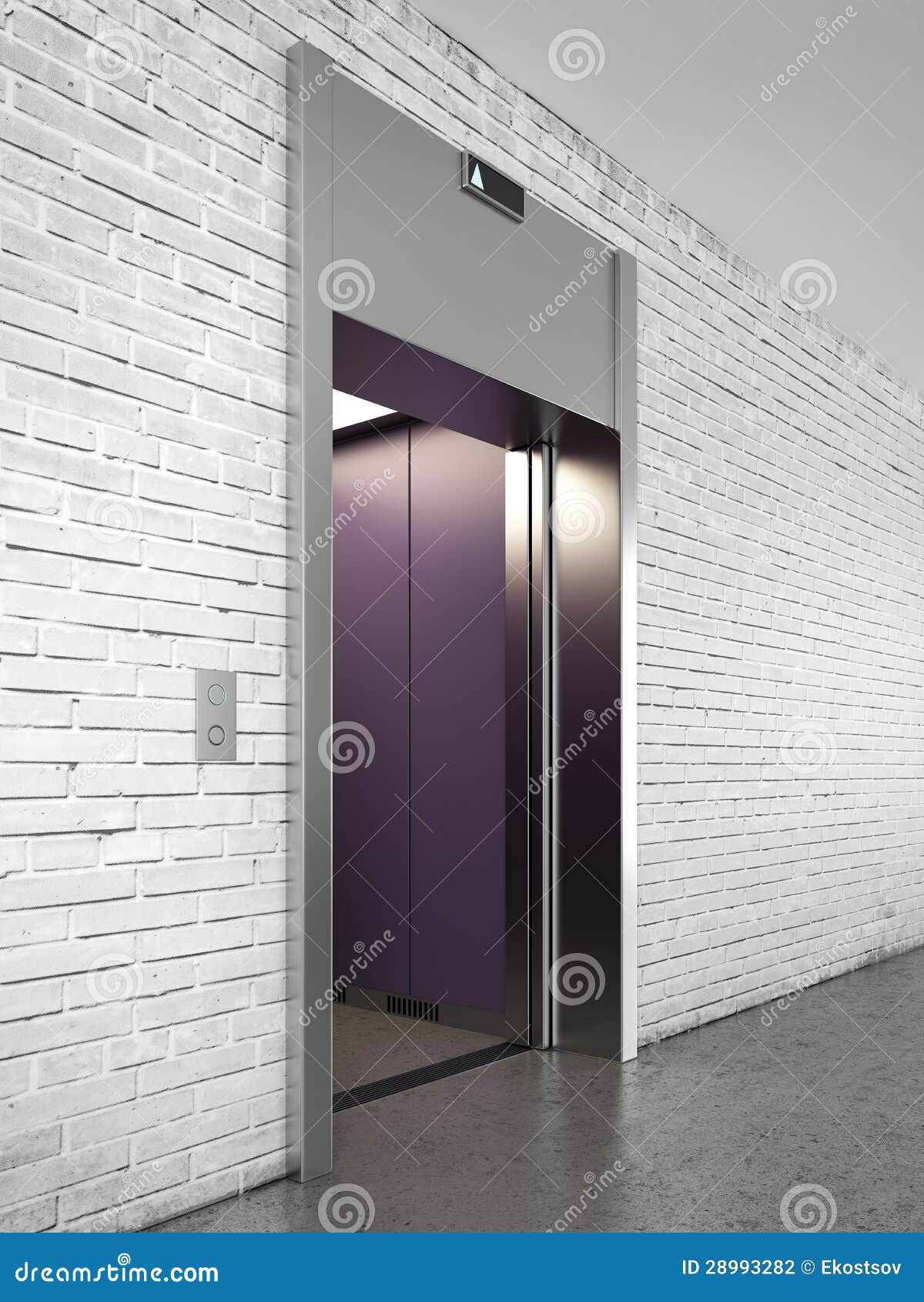 Side View of Elevator with Opened Doors Stock Illustration ...