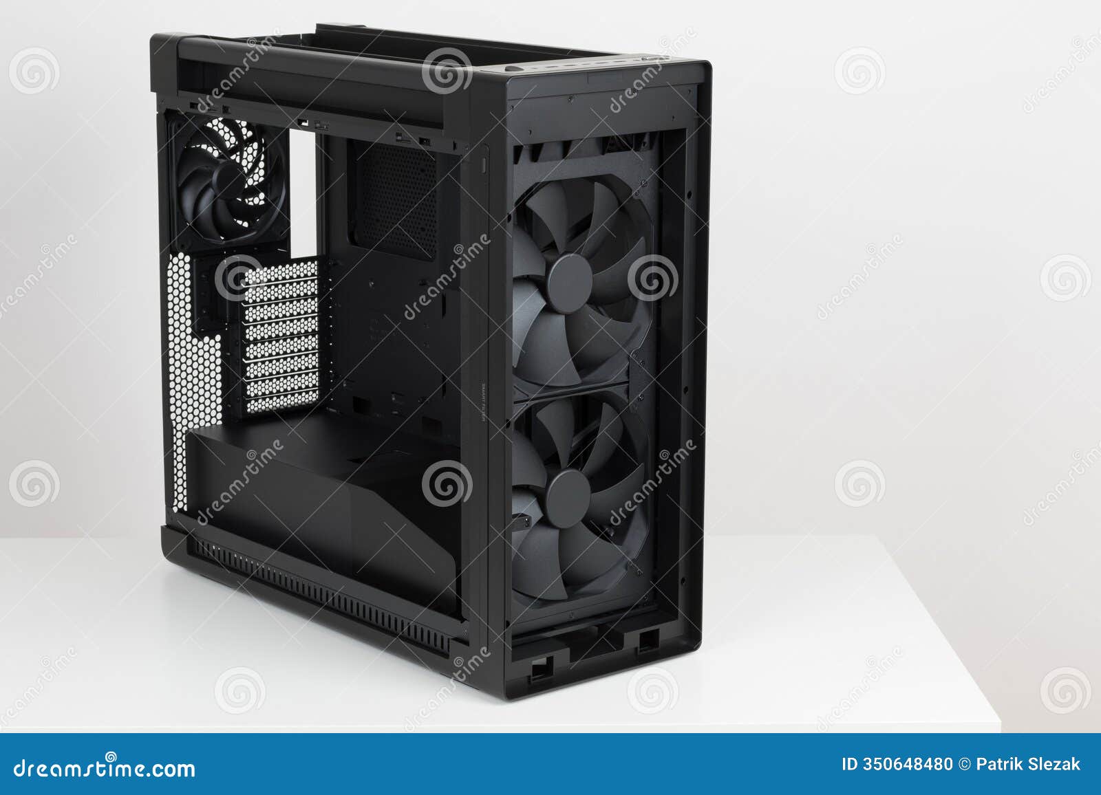 Side View of Empty Big Tower, PC Case, Chassis, Two Extra-thick 200 X ...