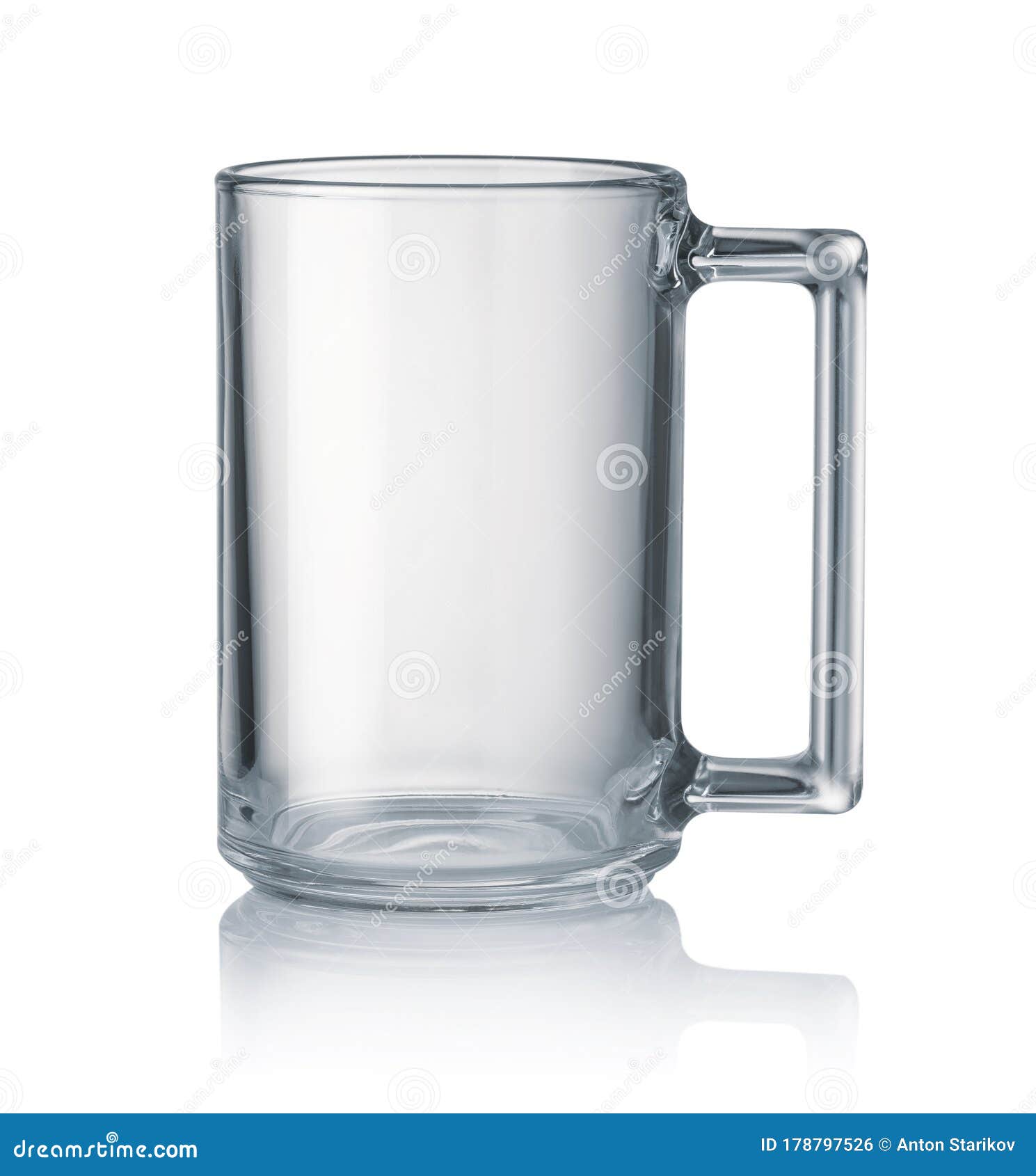 Side View of Empty Clear Glass Mug Stock Photo - Image of isolated ...