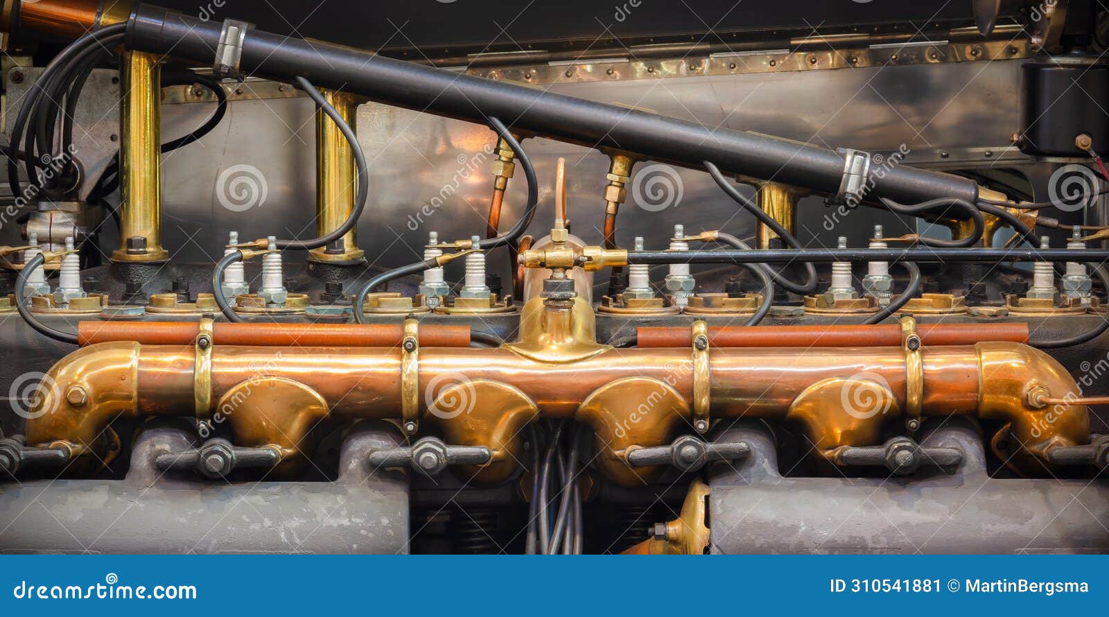Engine of an Early Twentieth Century British Luxury Car Stock Image ...