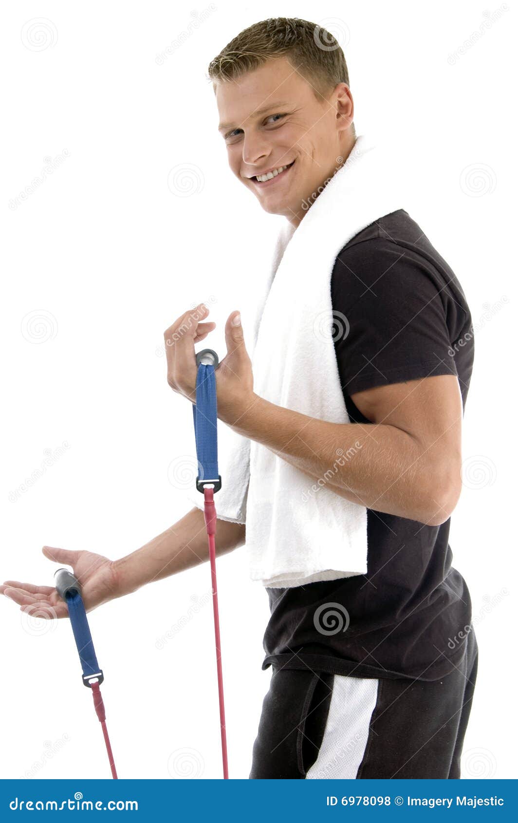 Side View of Exercising Man Stock Photo - Image of isolated, american ...