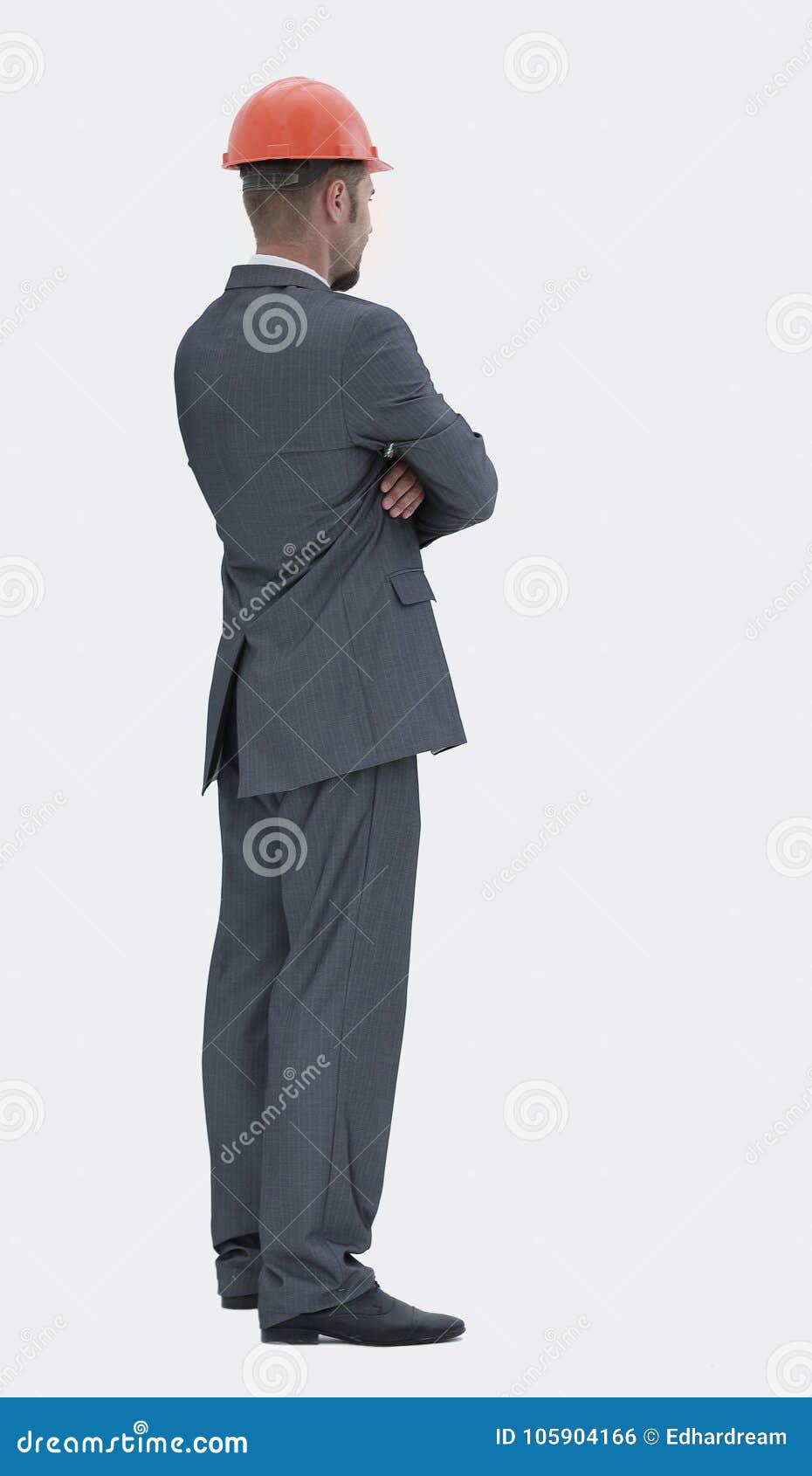 Side View.experienced Engineer Looks at the Blank Screen Stock Photo ...