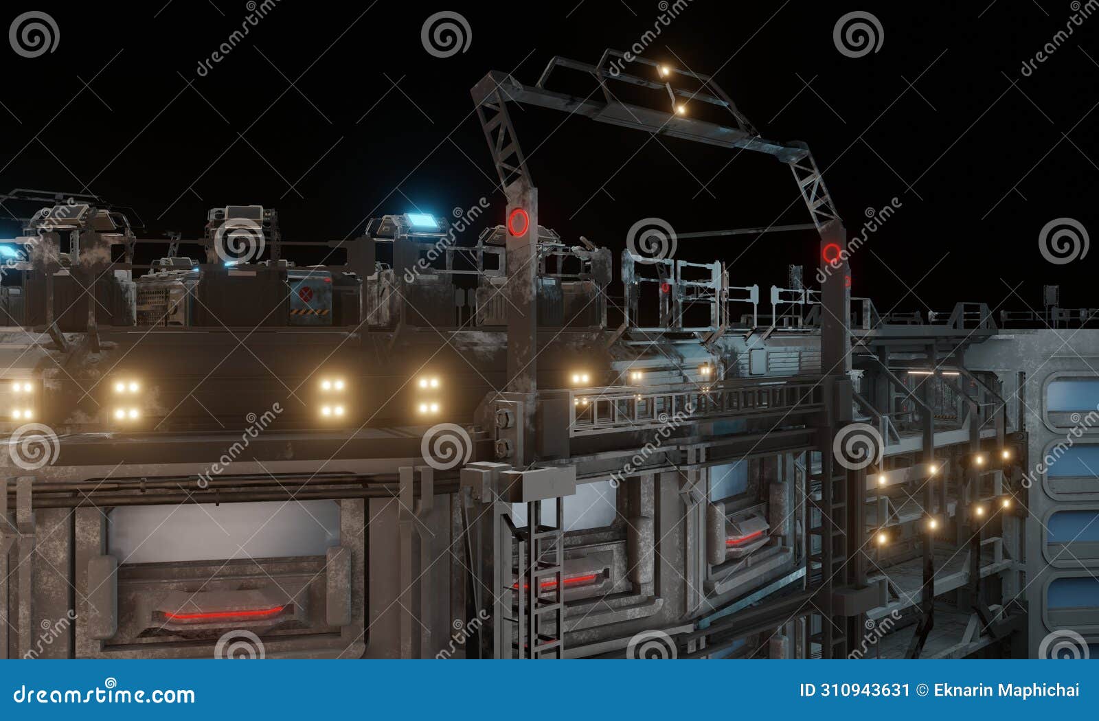 Side View Exterior Base of Operations Building Stock Illustration ...
