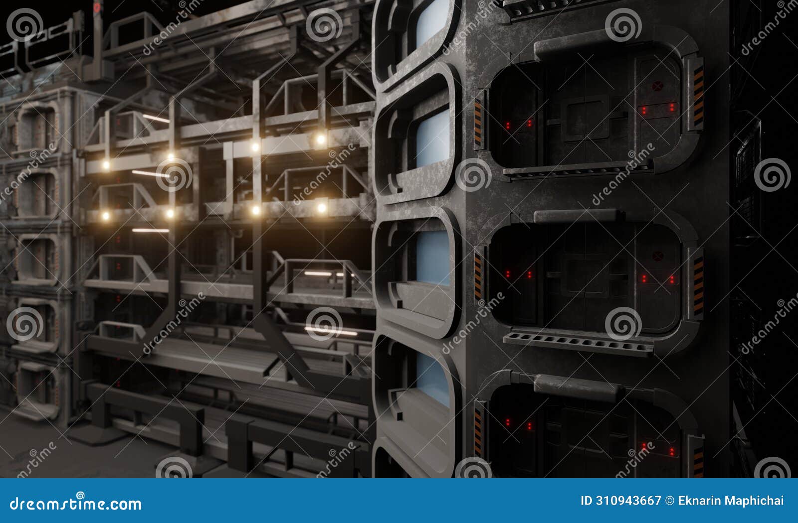 Side View Exterior Base of Operations Computer Center Building Stock ...