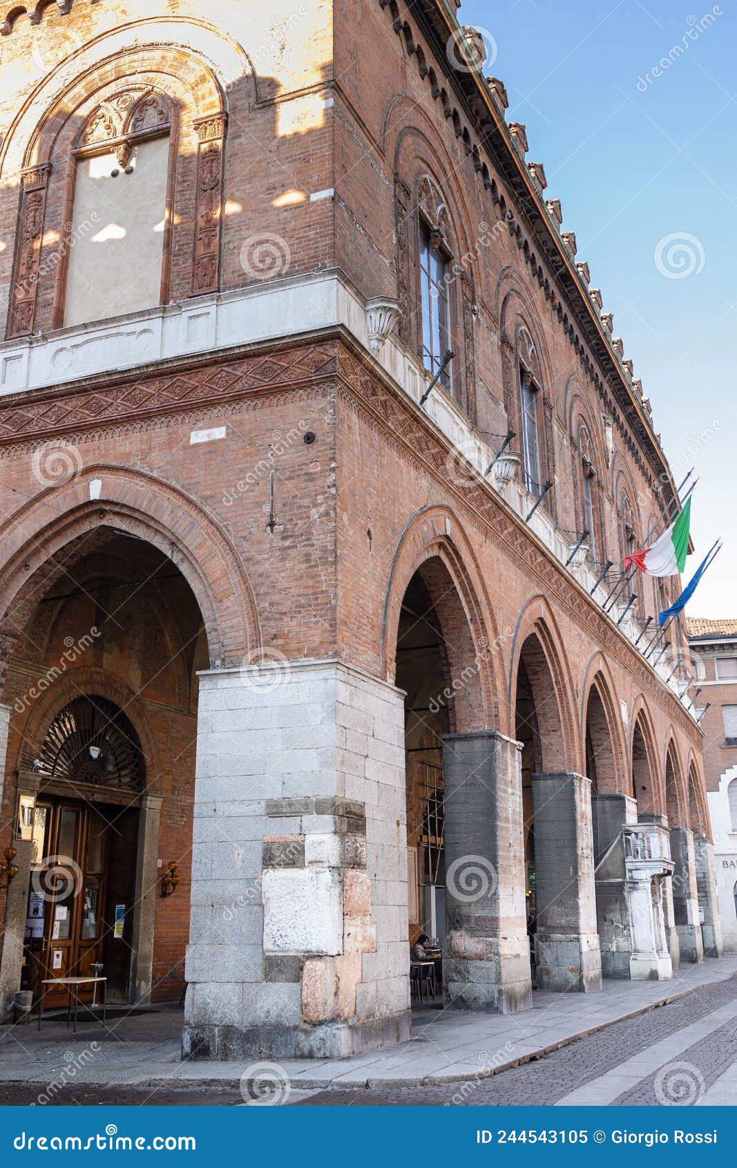Side View of the External Facade of the Town Hall of Cremona in Front ...