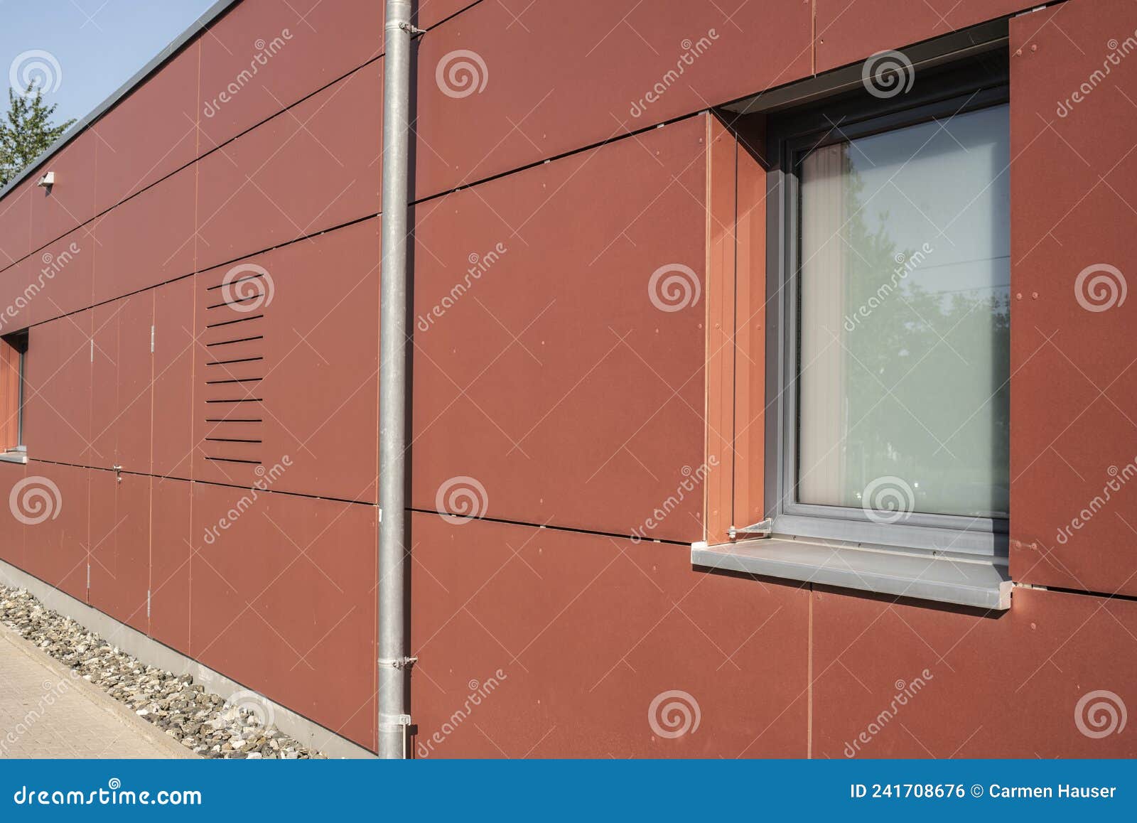 Side View of a Facade Covered with Plates Stock Photo - Image of urban ...