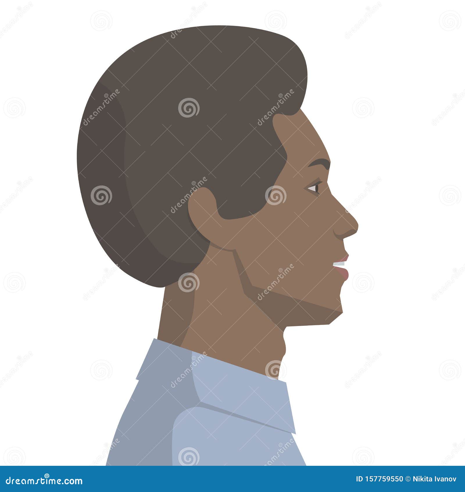 Side View of a Face of a Handsome Man Colored Vector Illustration Stock ...