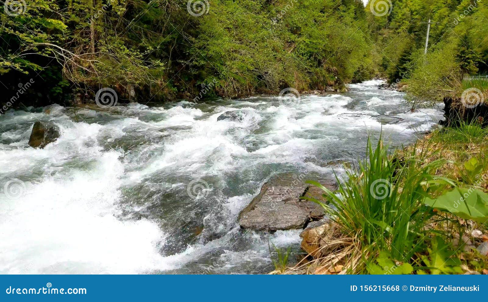 Side View of a Fast Mountain River. Nature Stock Footage - Video of ...