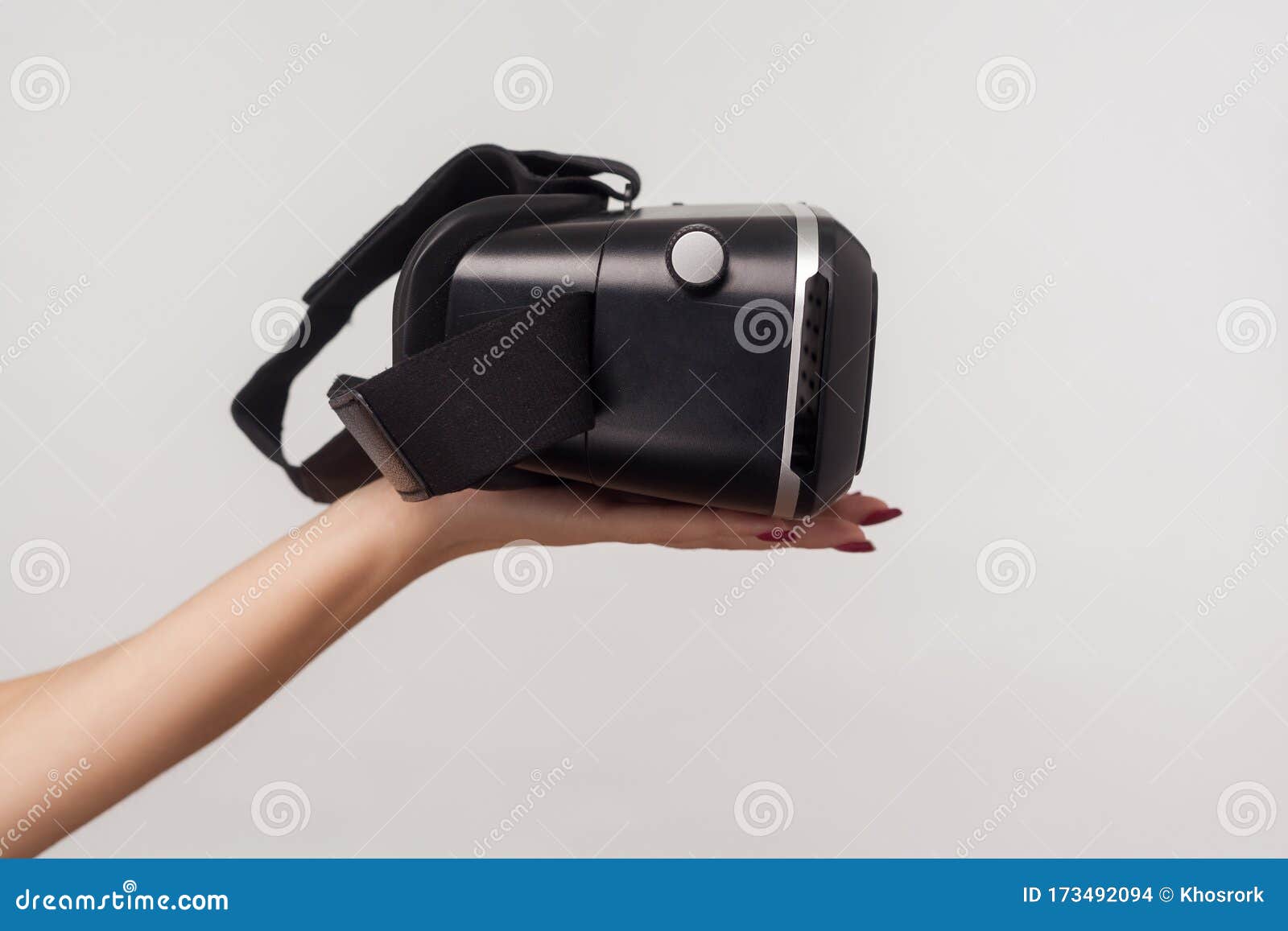 Side View of Female Hand Holding VR Goggles, Virtual Reality 3d Glasses ...