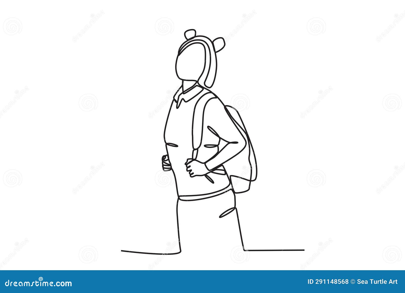 Side View of a Female Student Stock Vector - Illustration of literature ...