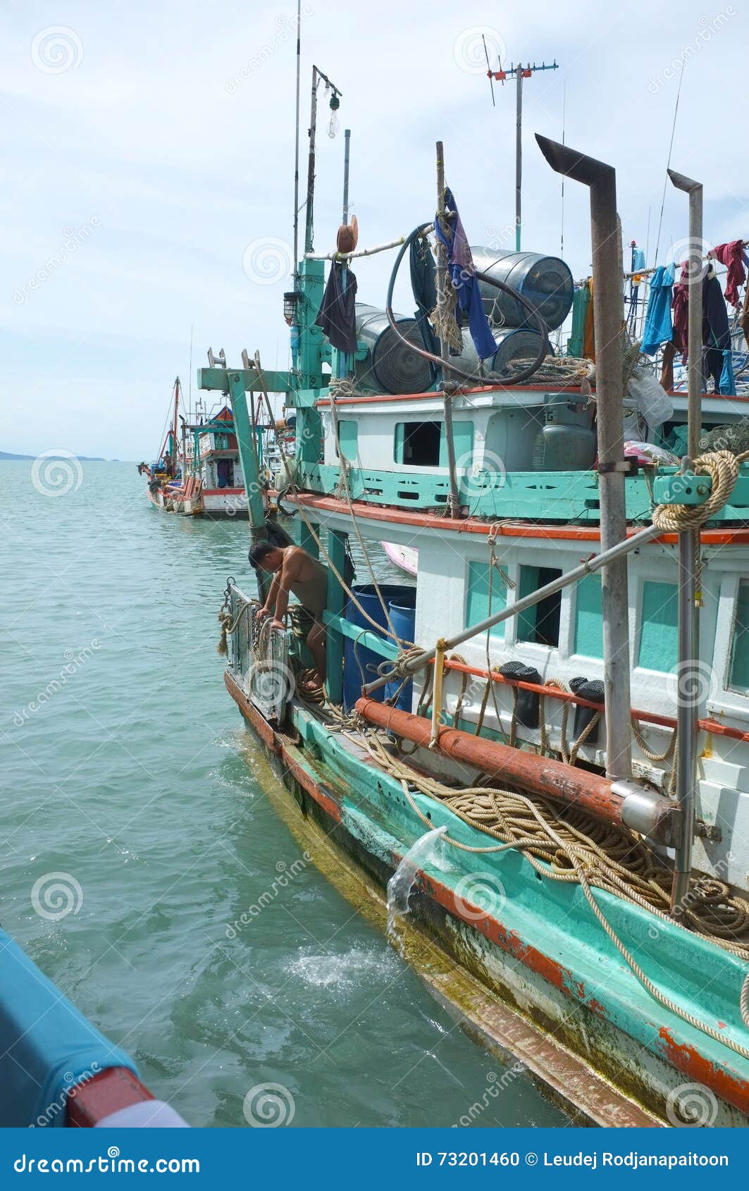 Side View of Fishing Boat in Thailand Editorial Image - Image of blue ...