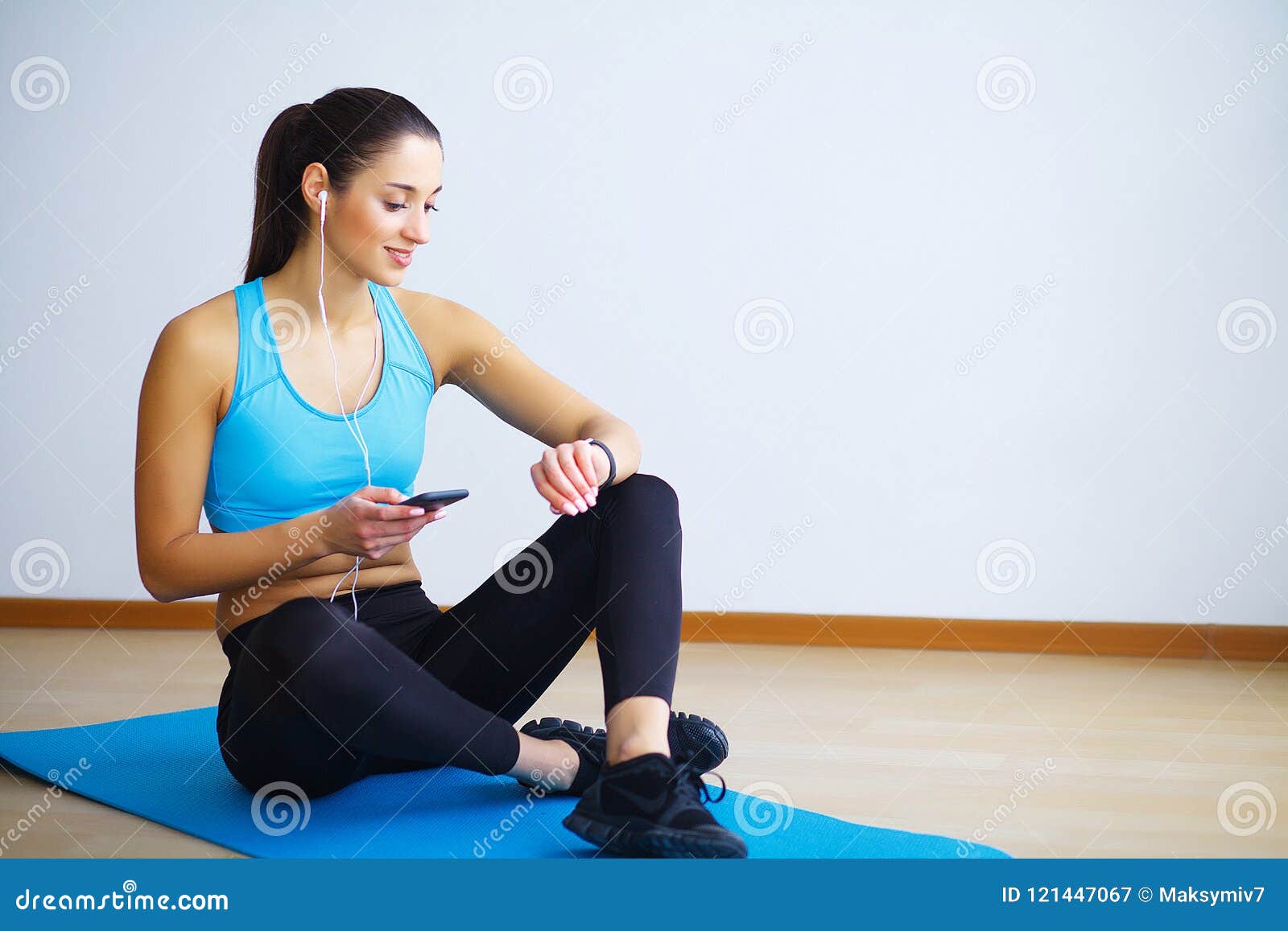 Side View of Fit Woman Doing Plank Core Exercise. Stock Image - Image ...