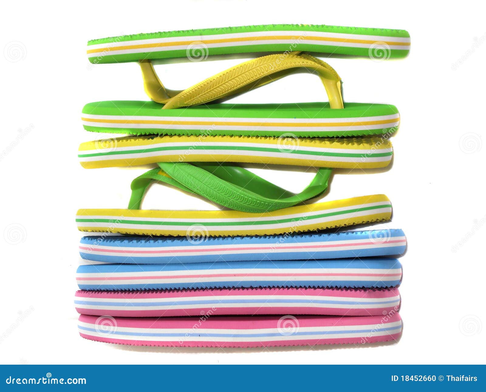 Side View of Flip Flops Mix Color Collection Stock Photo - Image of ...