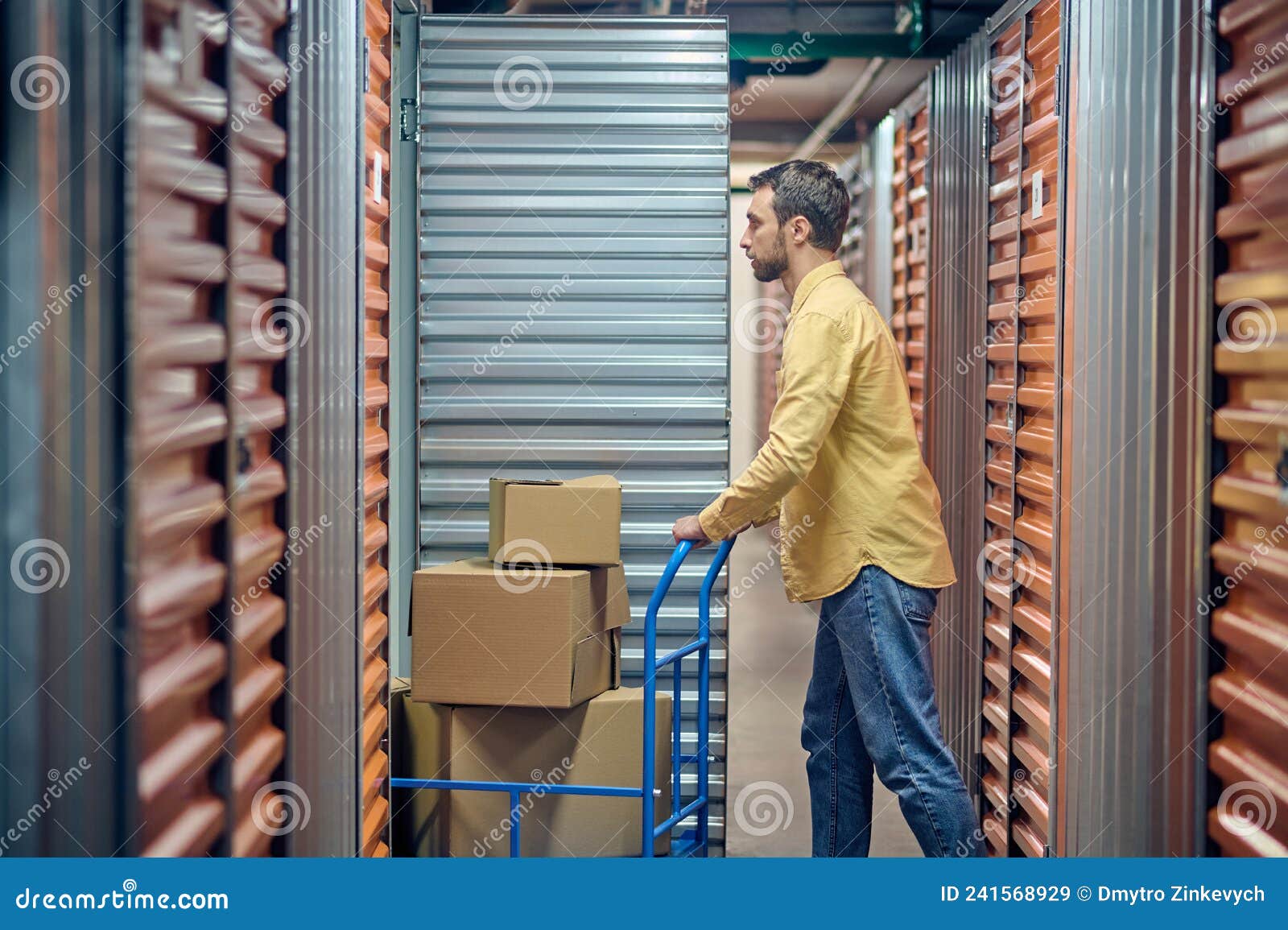 Male Worker Entering the Open Shipping Container Stock Image - Image of ...