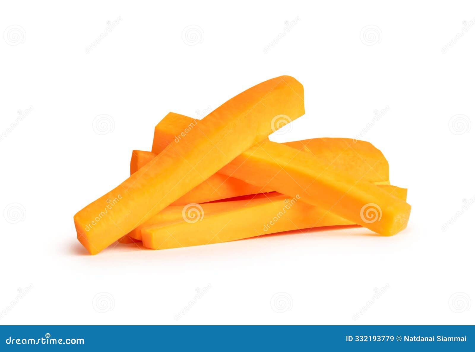 Side View of Fresh Orange Carrot Slices in Stick Shape in Stack ...