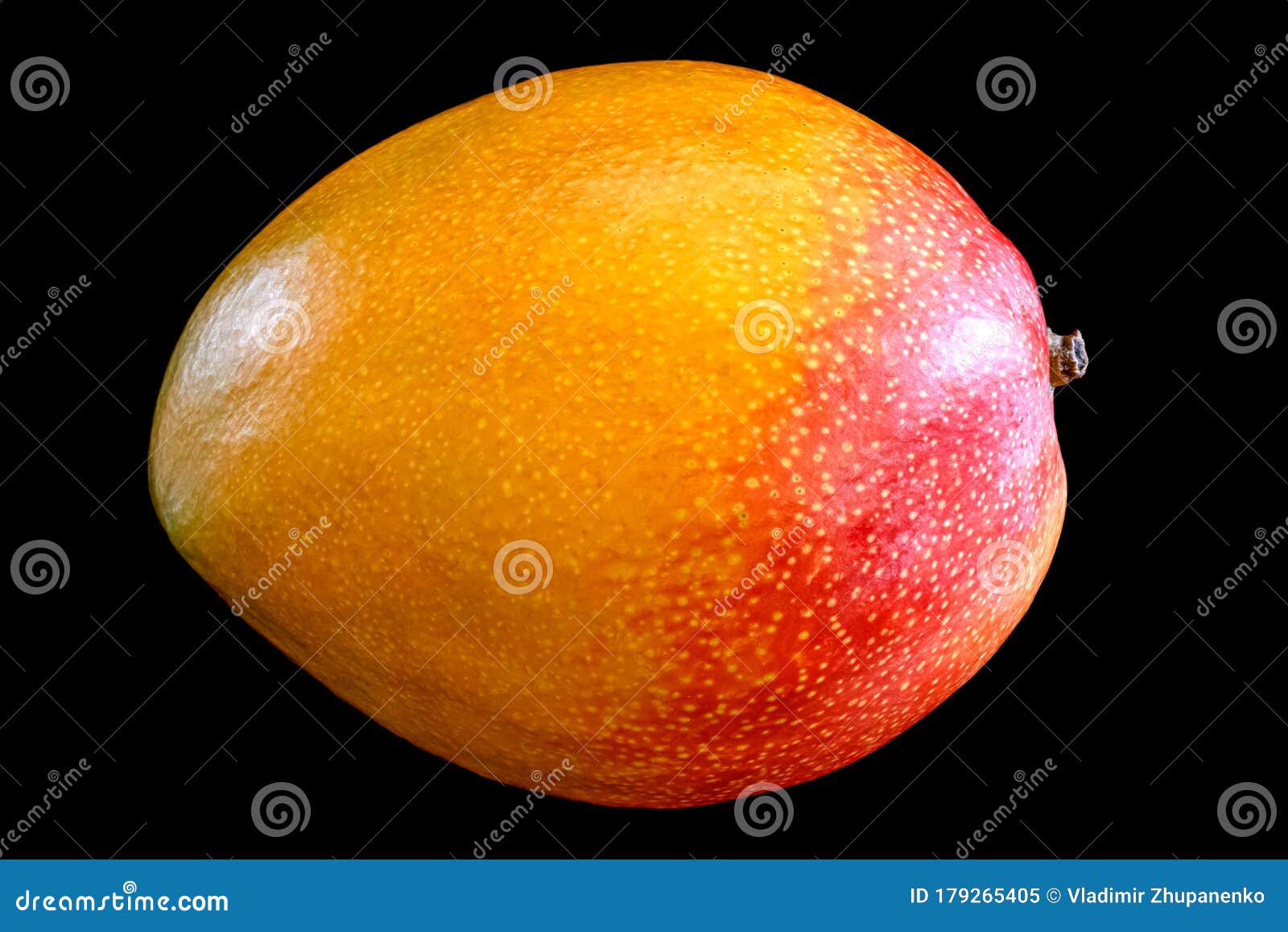 Side View of Fresh Ripe Mango Fruit Isolated on Black Background Stock ...
