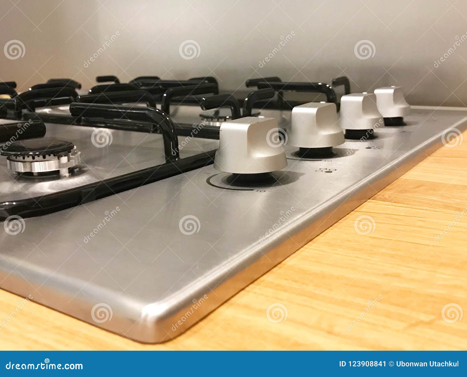 Side View of Gas Modern Stove Stock Image - Image of interior, home ...