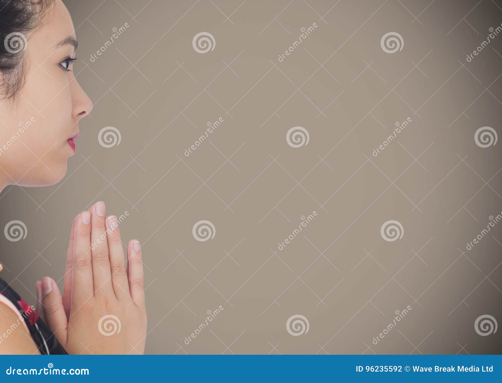 Side View of Geisha Hands Together Against Brown Background Stock Photo ...